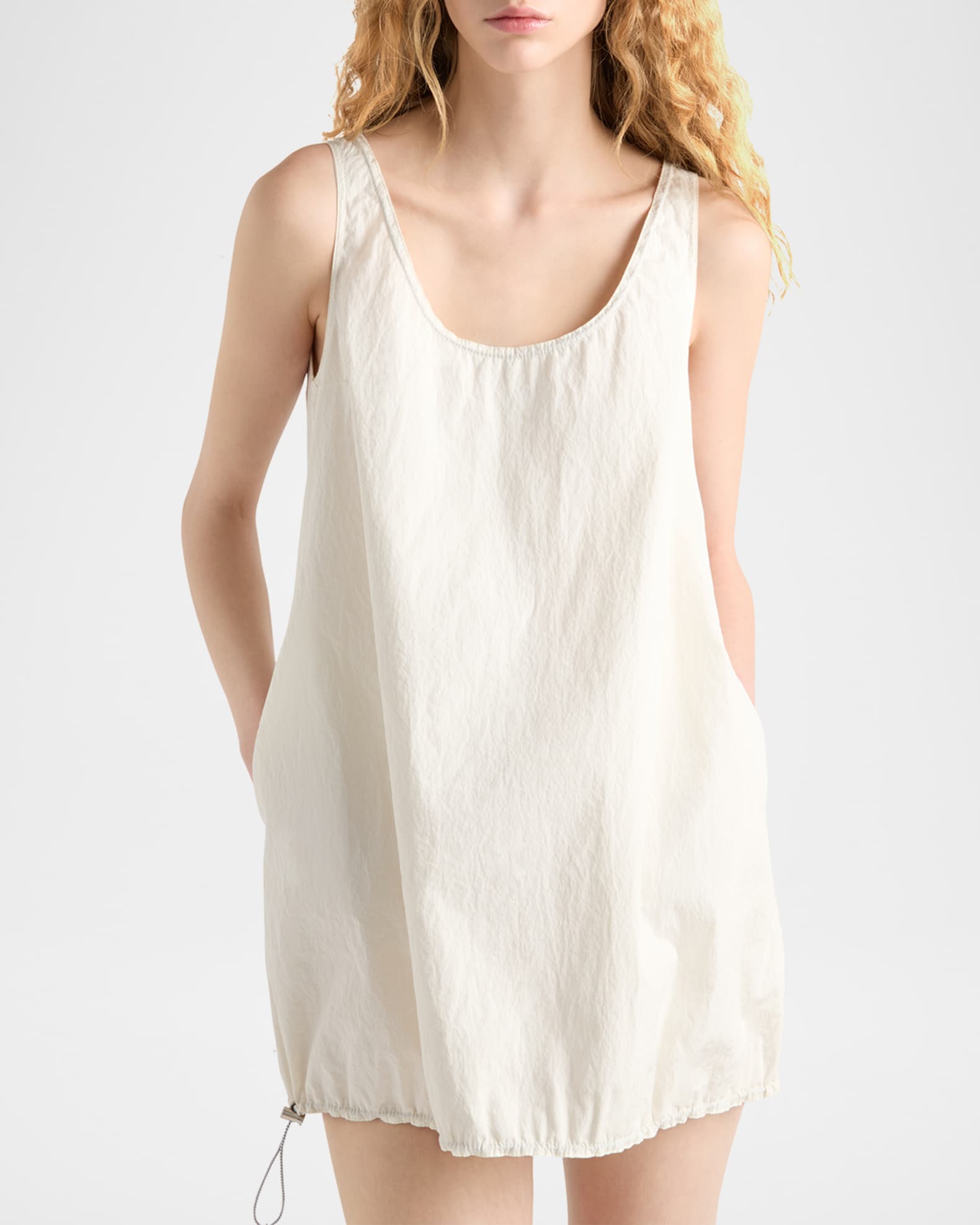 Prada Cinched Drawstring Mini Dress | Neiman Marcus