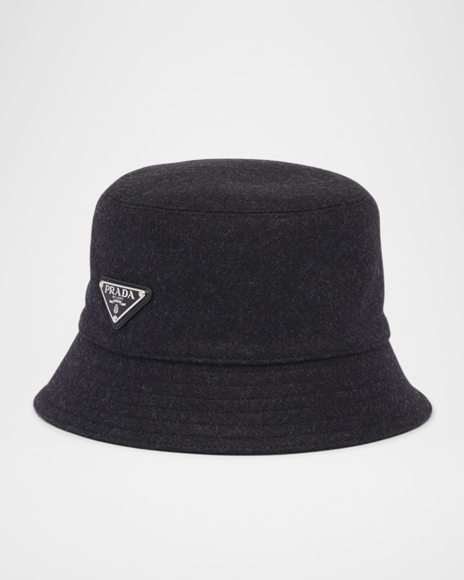 Prada Loden Wool Bucket Hat | Neiman Marcus