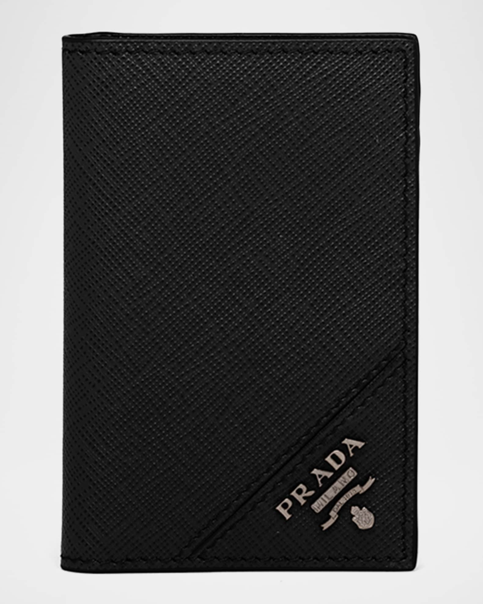 Prada Folding Saffiano Leather Card Holder | Neiman Marcus