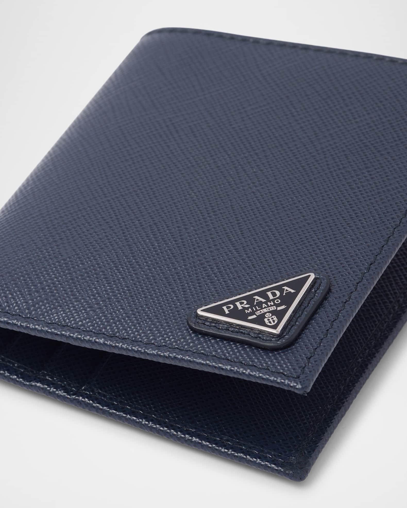 Prada Men's Saffiano Triangolo Billfold Wallet | Neiman Marcus