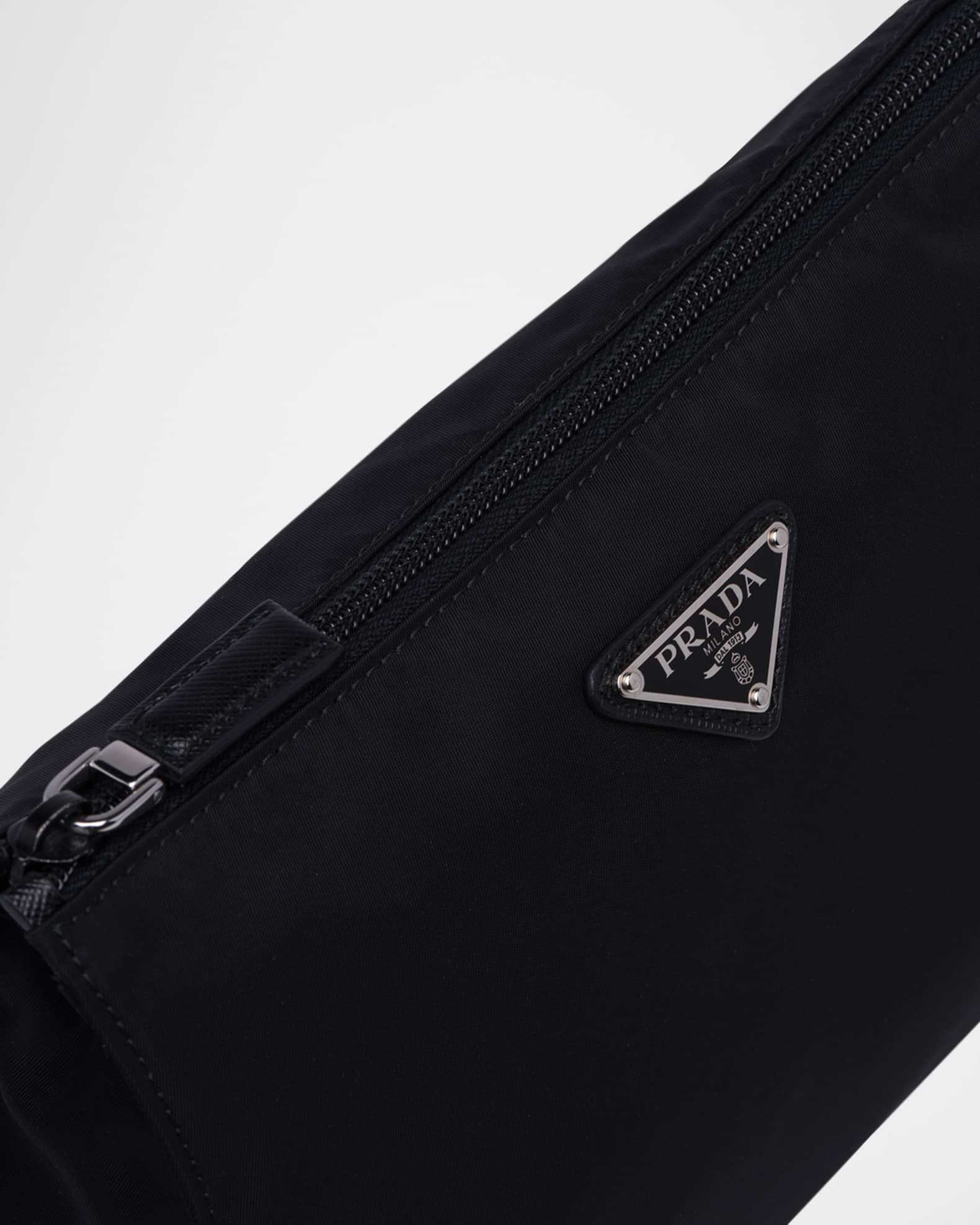 Prada Men's Re-Nylon & Saffiano Leather Pouch with Wrist Strap | Neiman ...