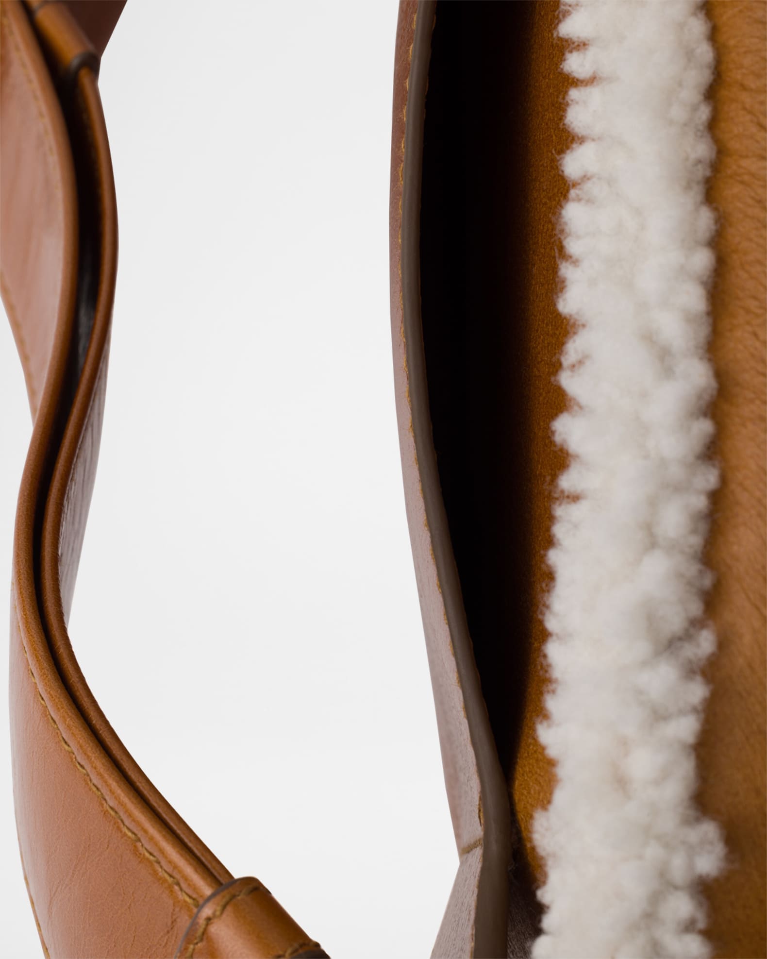 Prada Men's Lamb Shearling Shoulder Bag | Neiman Marcus