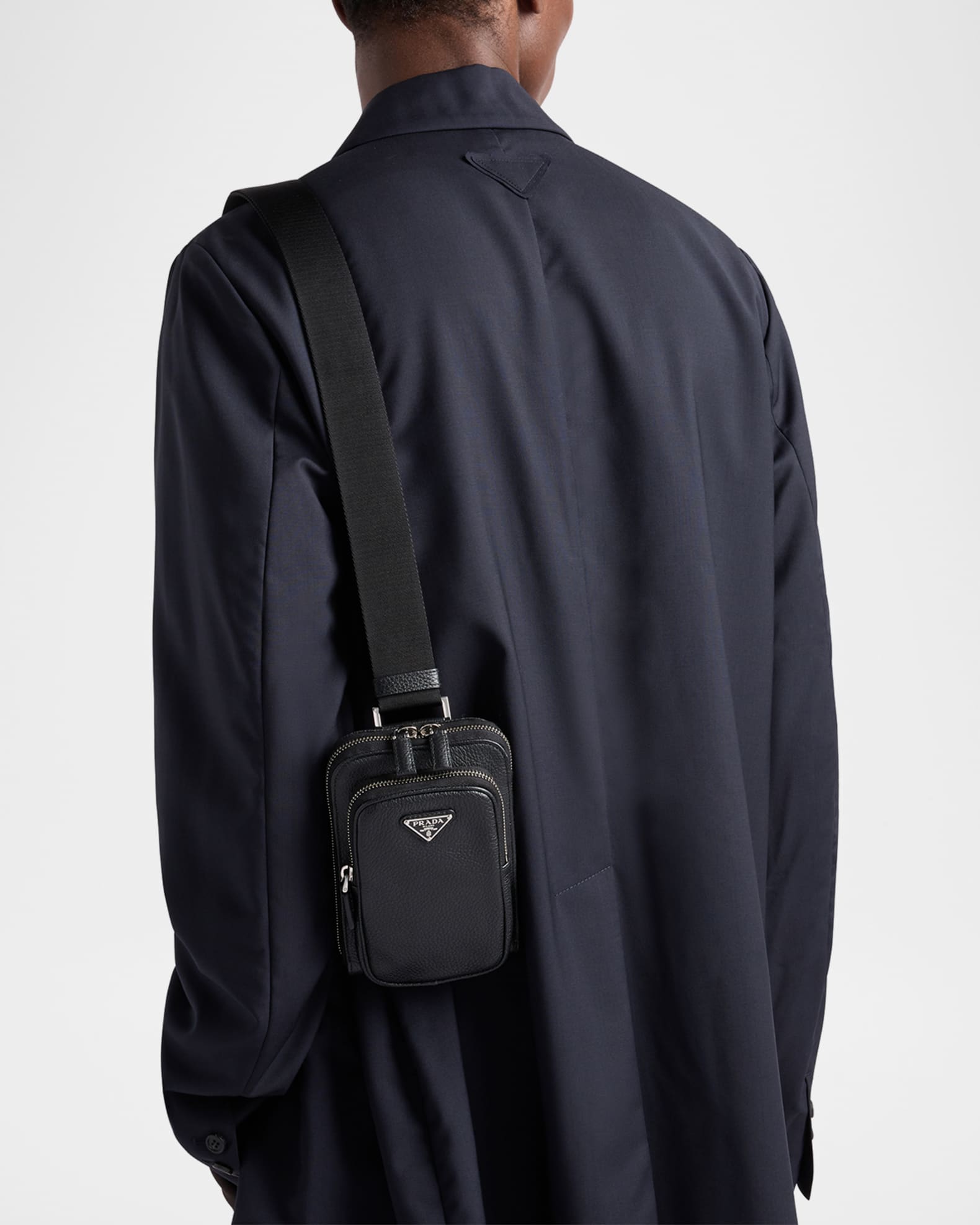 Prada Men's Vitello Daino Sling Bag | Neiman Marcus