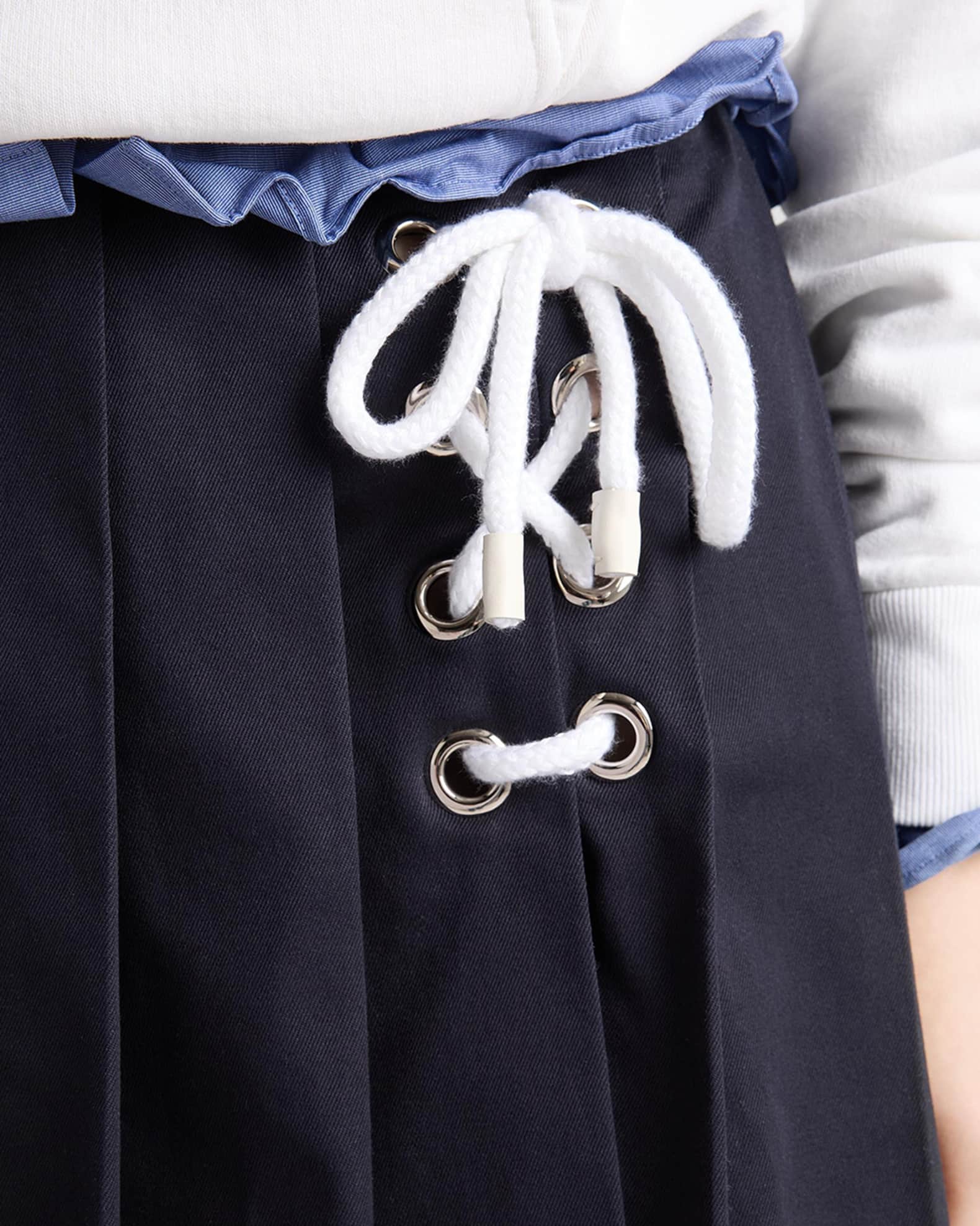 Prada Pleated Stretch Drill Mini Skirt | Neiman Marcus