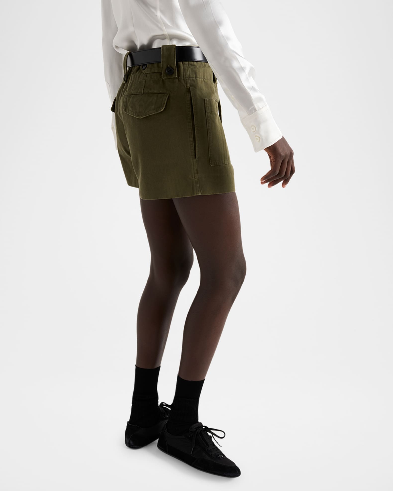 Prada Washed Drawstring Shorts | Neiman Marcus