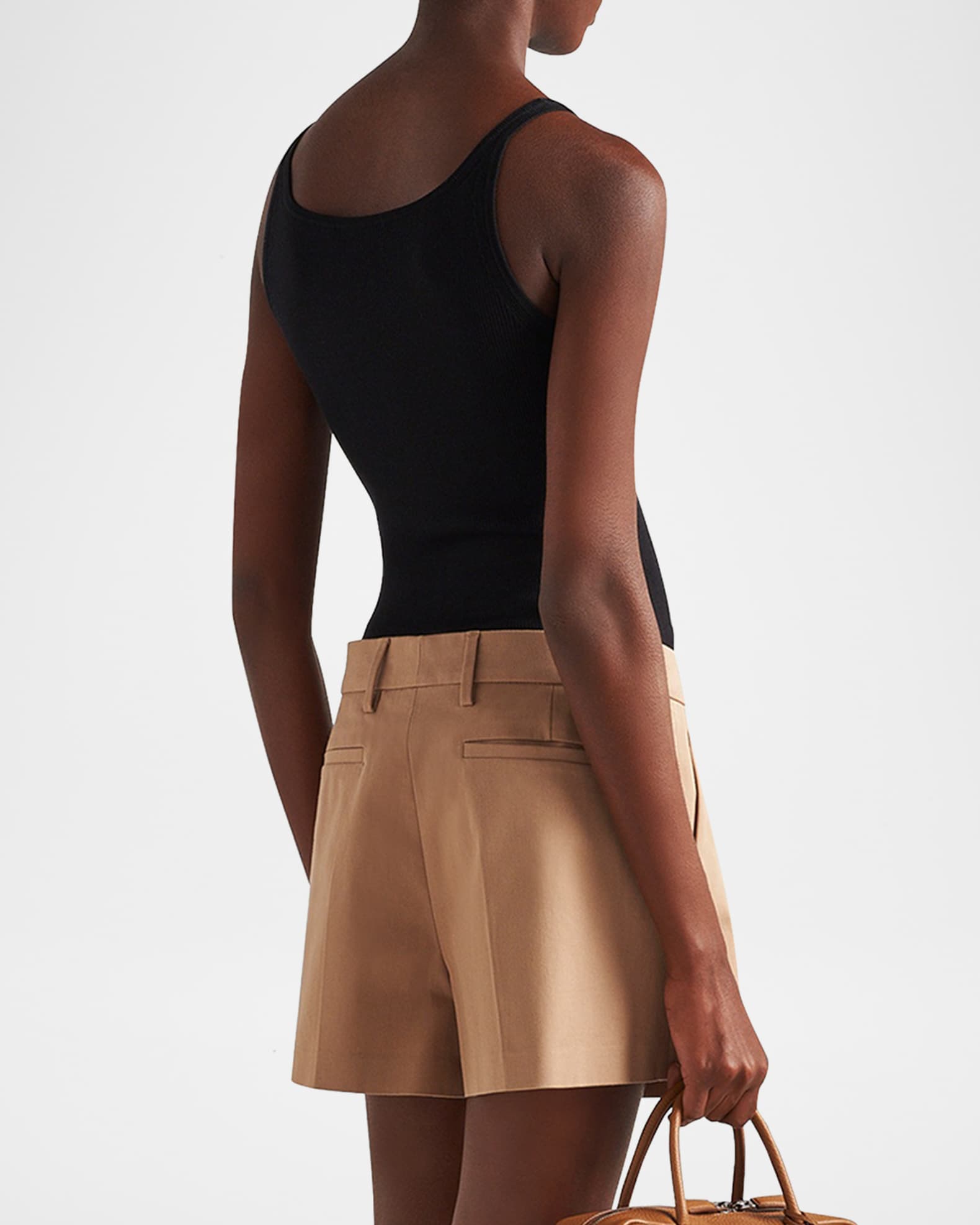 Prada Logo-Print Slim Knit Tank Top | Neiman Marcus