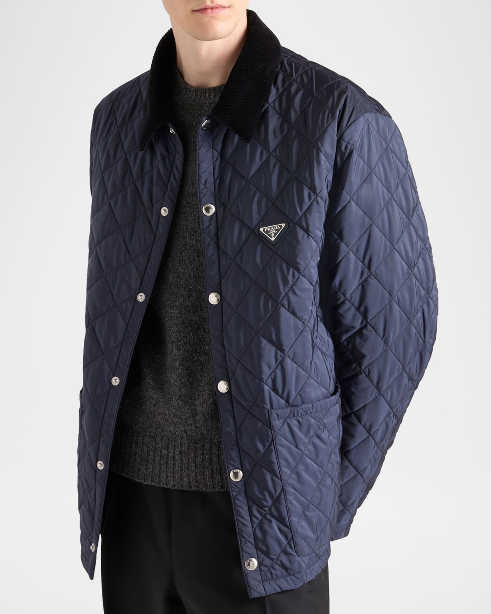 Prada Men's Quilted Re-Nylon Jacket | Neiman Marcus