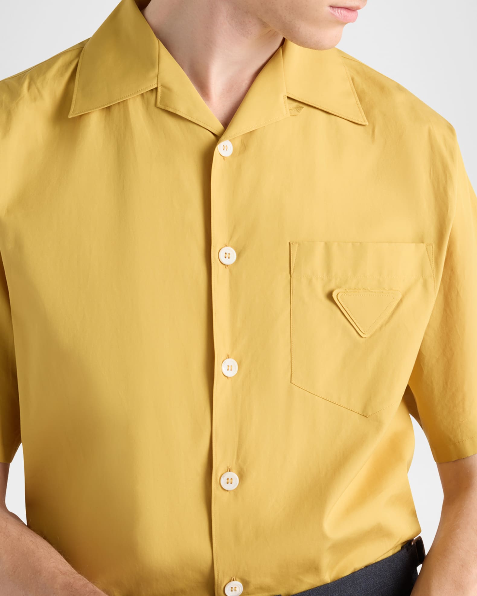 Prada Men's Solid Bowling Shirt | Neiman Marcus