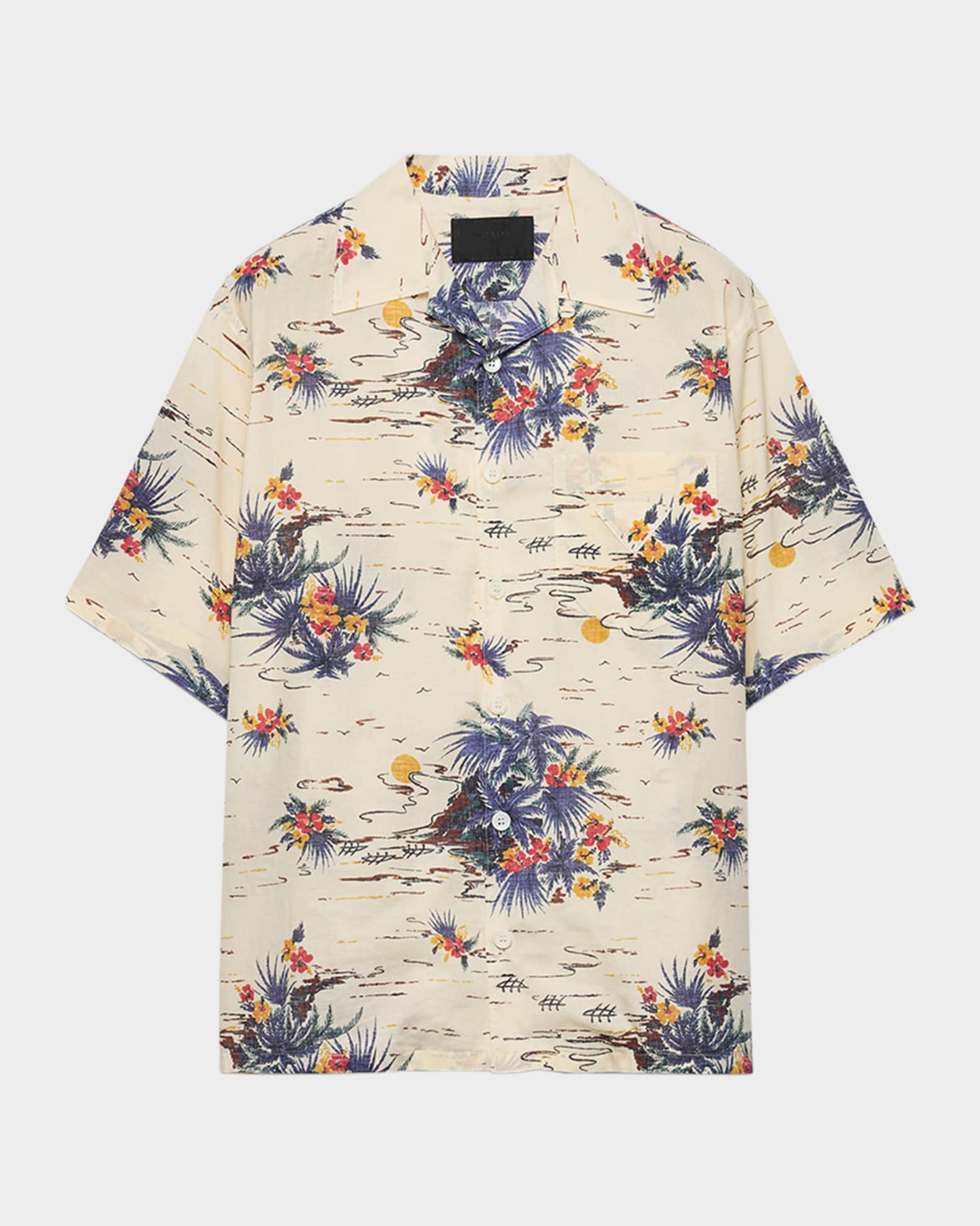 Prada Men's Hawaii Cotton Camp Shirt | Neiman Marcus