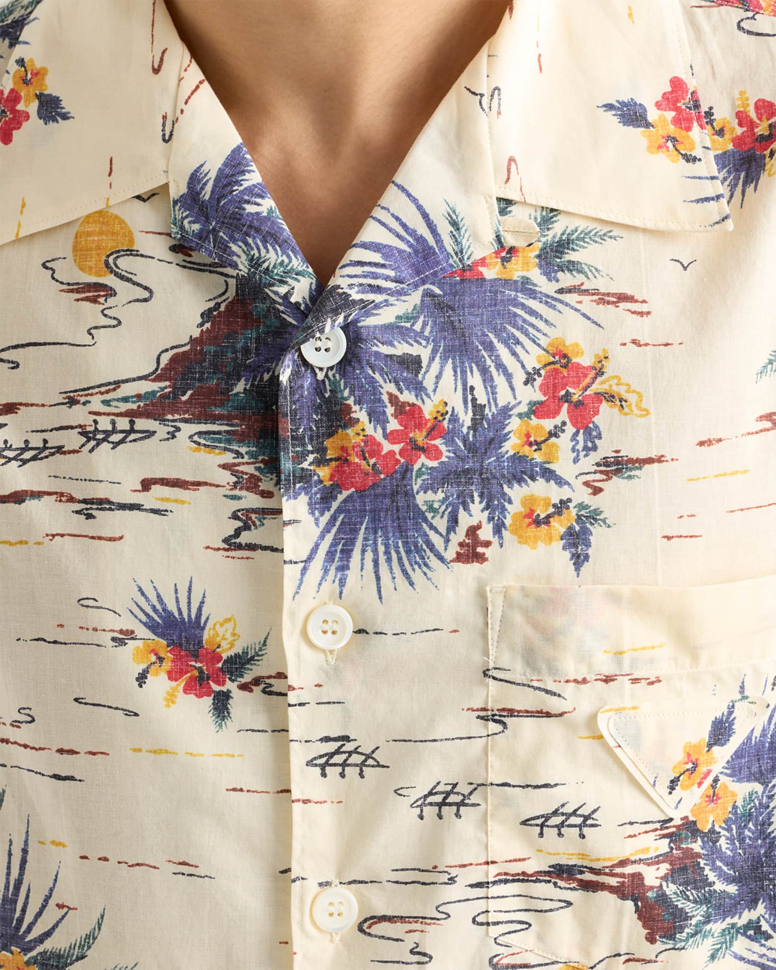 Prada Men's Hawaii Cotton Camp Shirt | Neiman Marcus