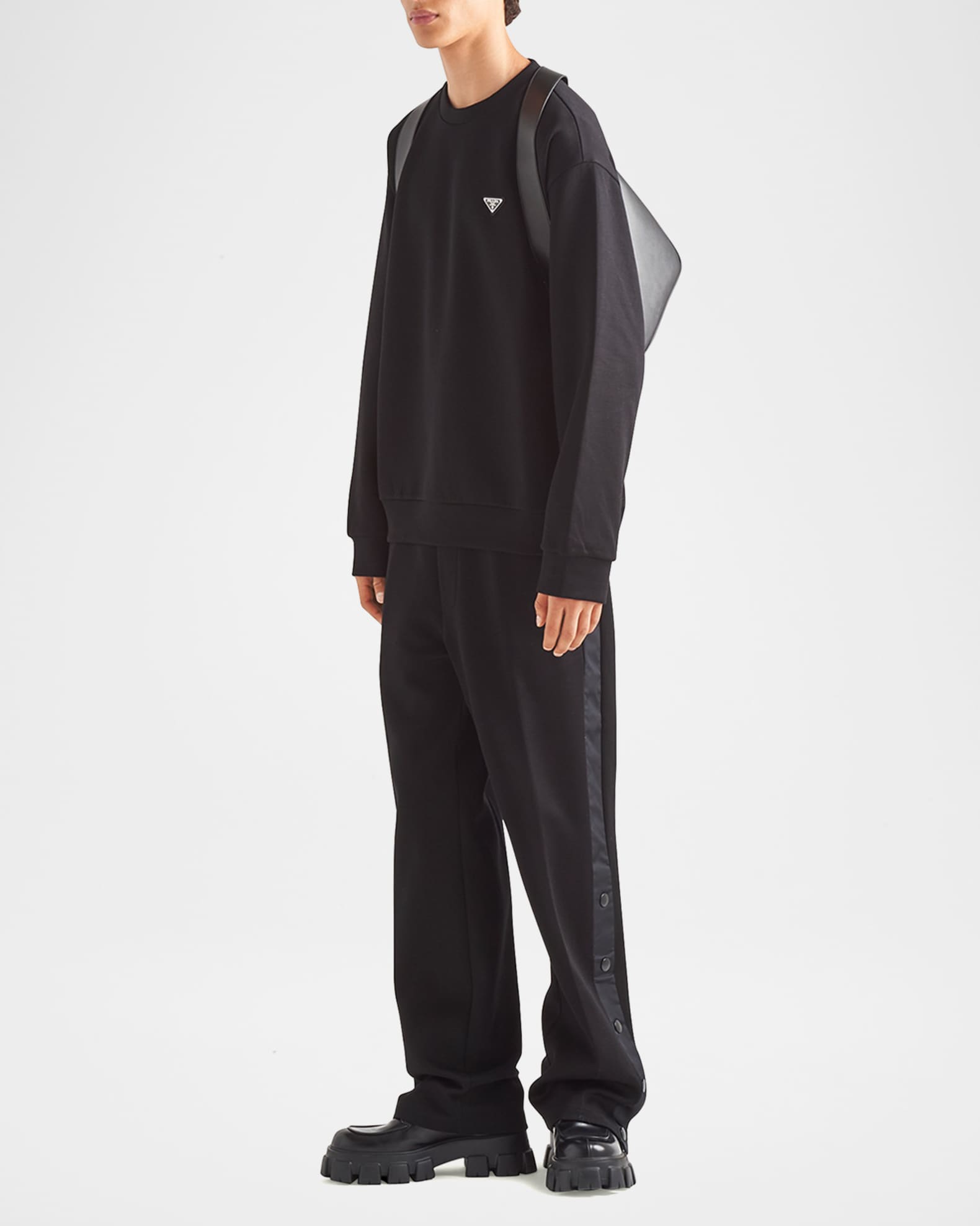 Prada Men's Tech Felpa Logo Sweatshirt | Neiman Marcus