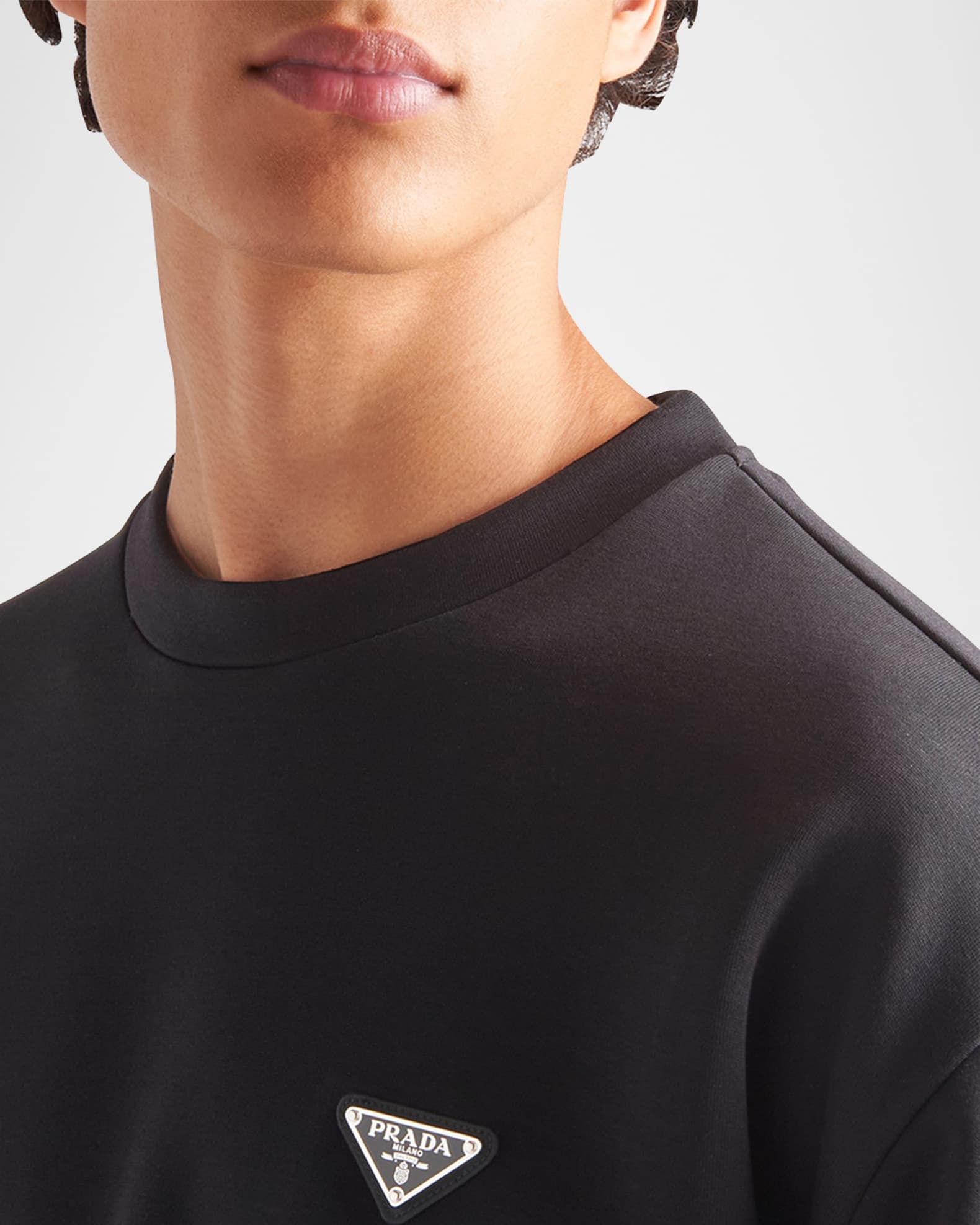 Prada Men's Tech Felpa Logo Sweatshirt | Neiman Marcus