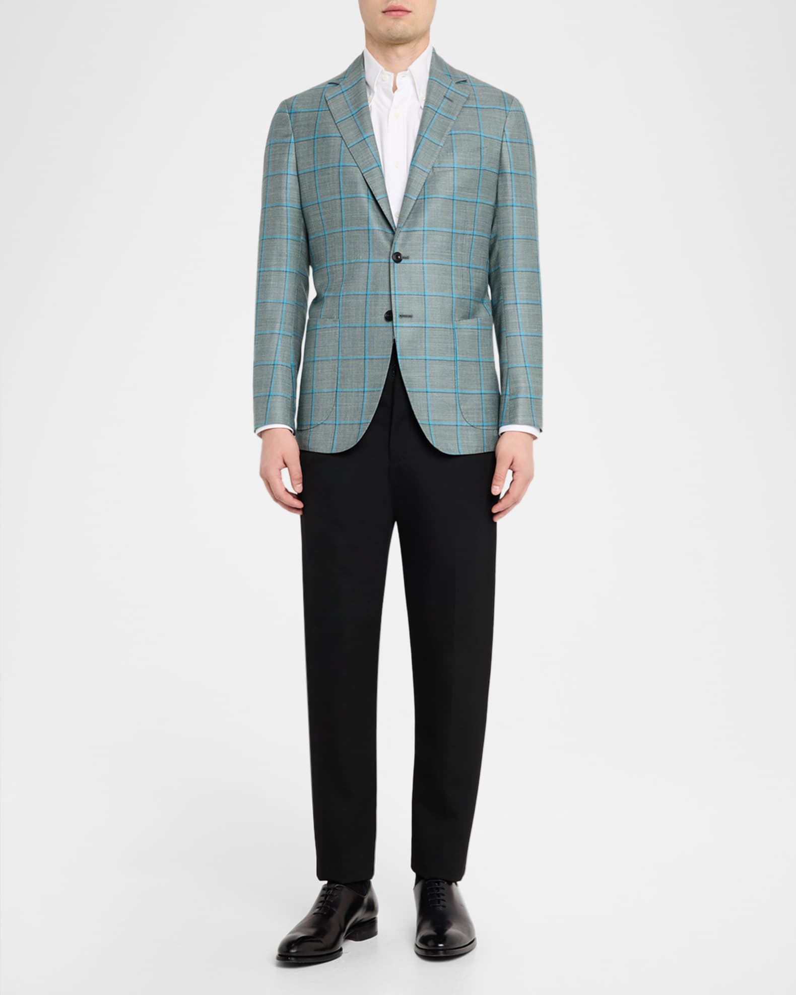 Sartorio Men's Wool and Silk Windowpane Check Sport Coat | Neiman Marcus