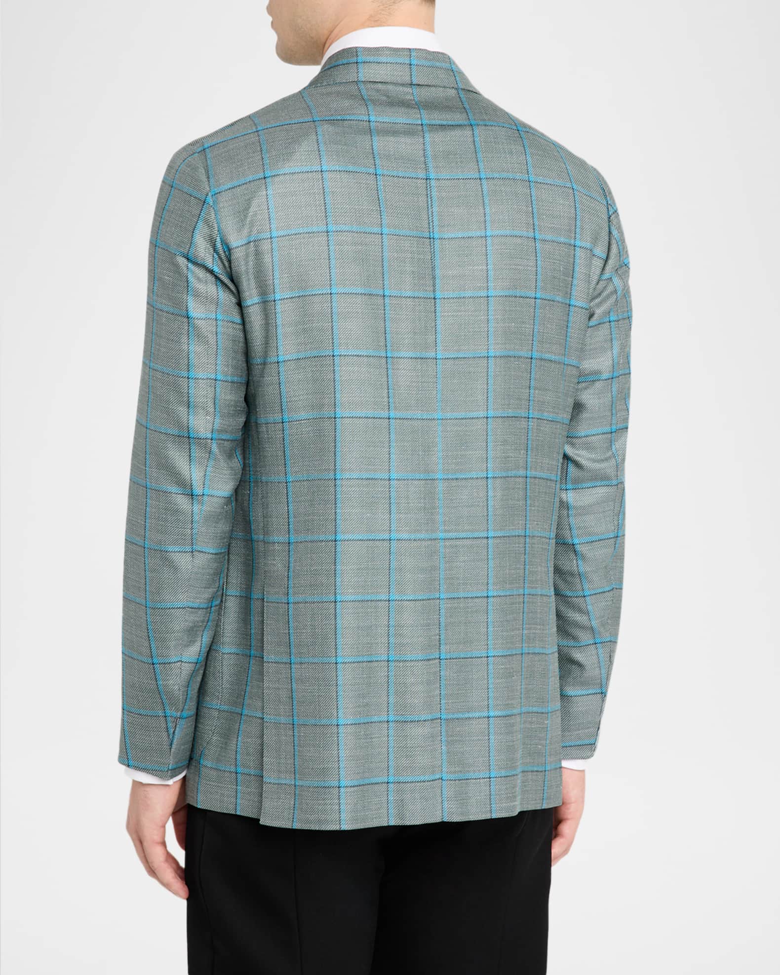Sartorio Men's Wool and Silk Windowpane Check Sport Coat | Neiman Marcus