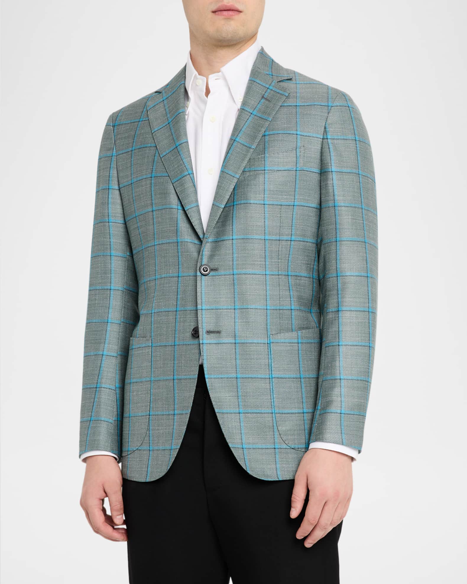 Sartorio Men's Wool and Silk Windowpane Check Sport Coat | Neiman Marcus