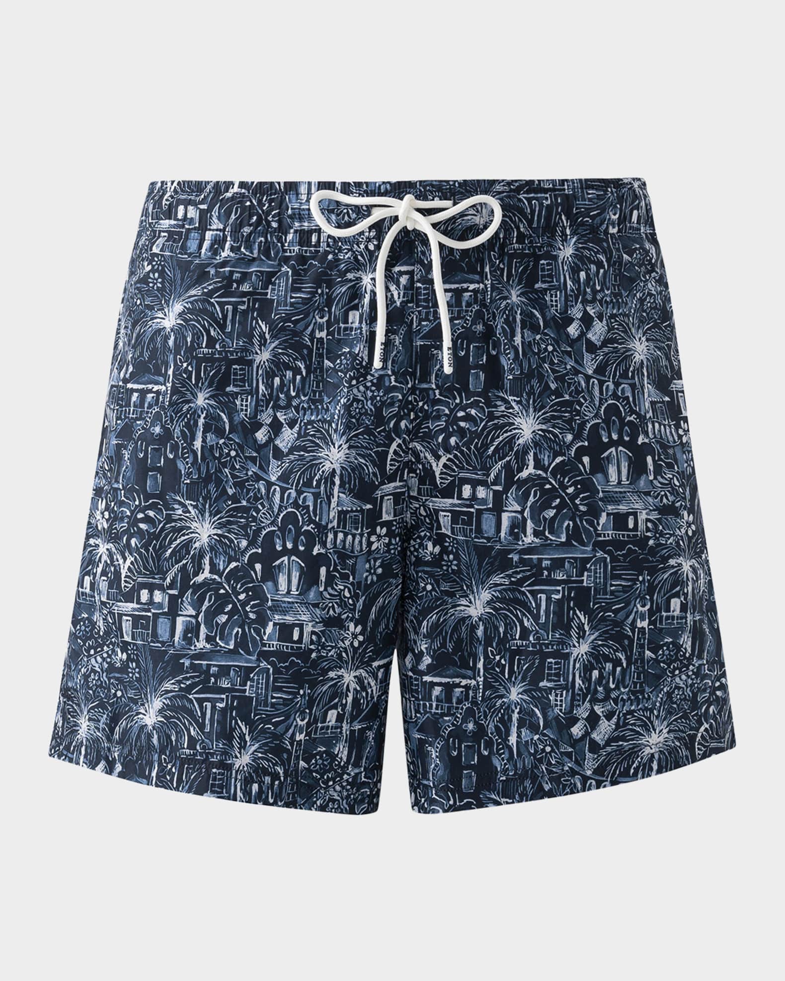 Eton Men's Palm Tree Slim Swim Trunks | Neiman Marcus