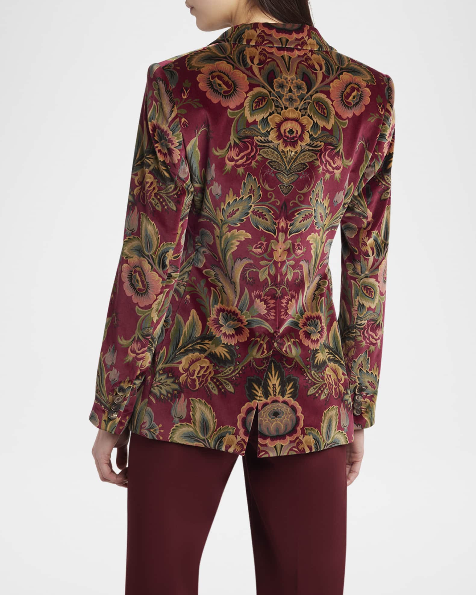 Etro Floral Velvet Single-Breasted Jacket | Neiman Marcus