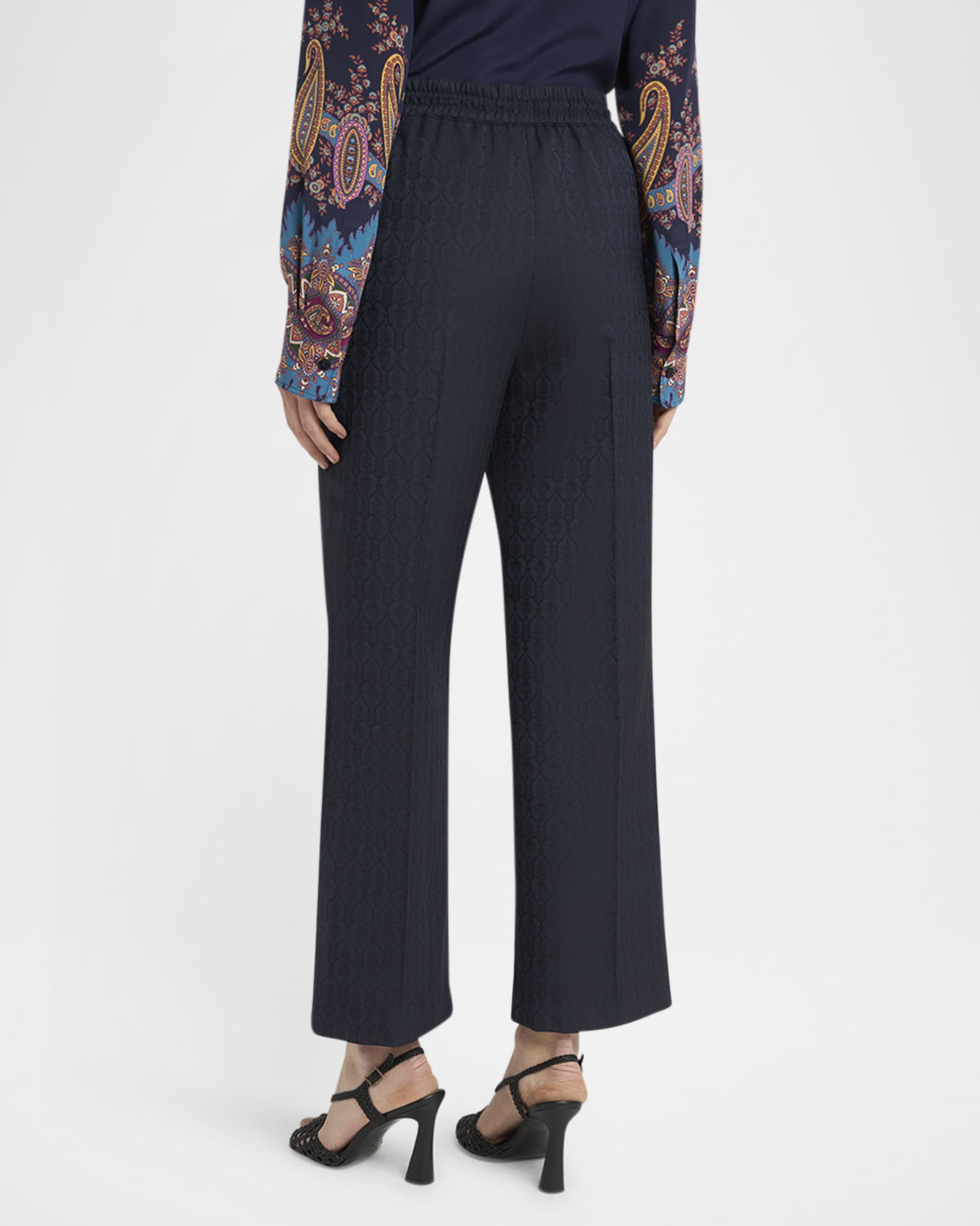 Etro Wool Jacquard Straight-Leg Ankle Joggers | Neiman Marcus
