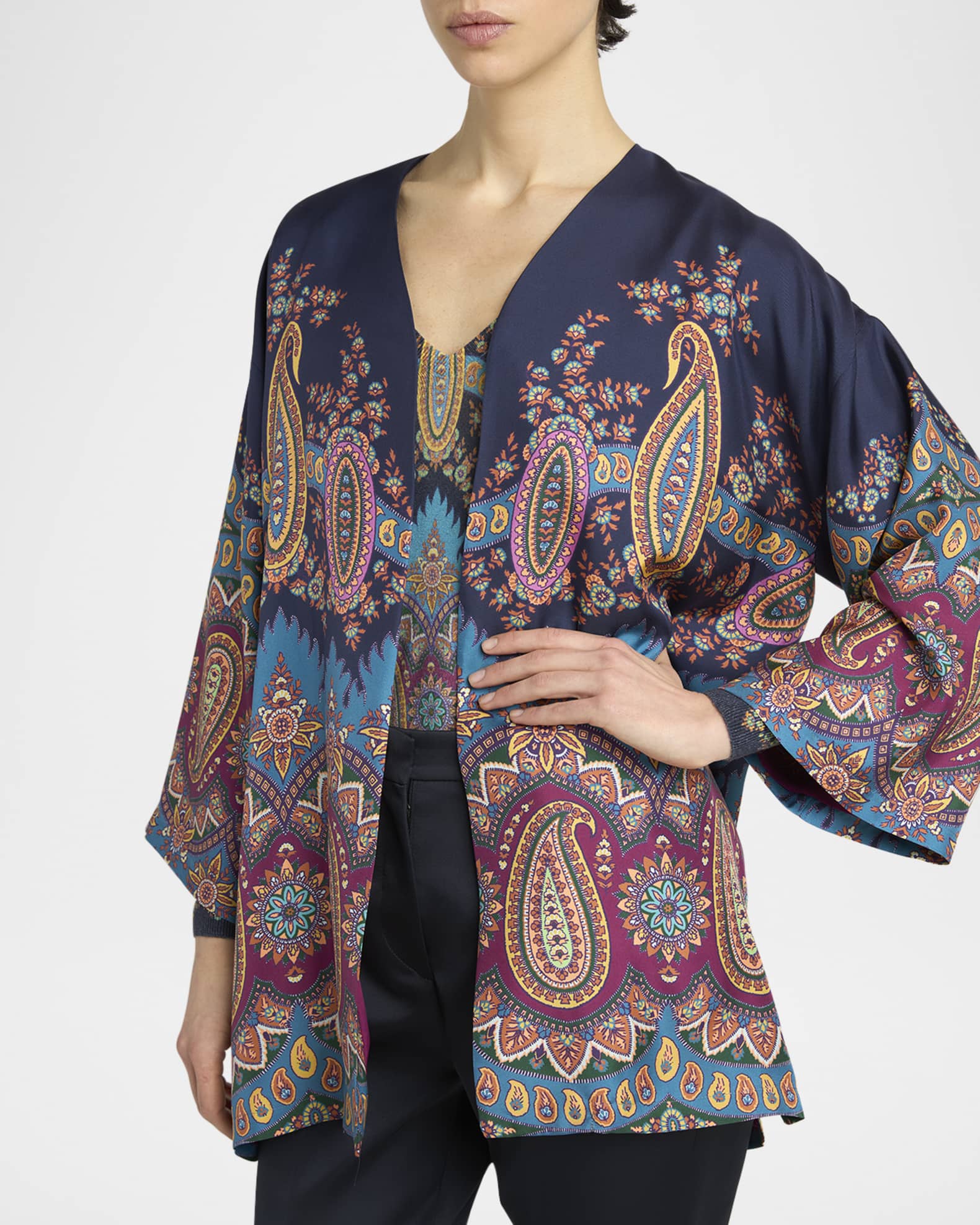 Etro Midnight Dream Silk Jacket | Neiman Marcus