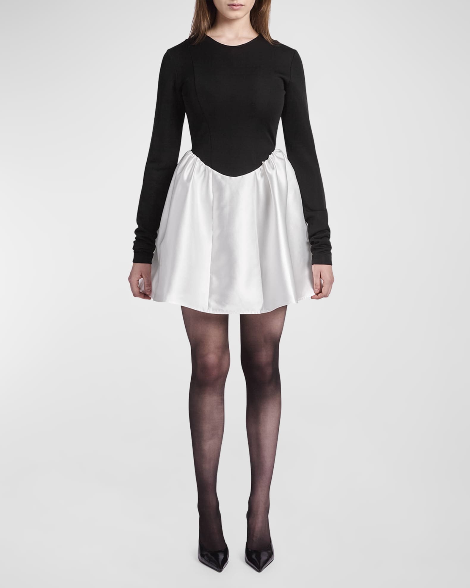 Kate Barton Clarissa Bicolor Fit-&-Flare Mini Dress | Neiman Marcus