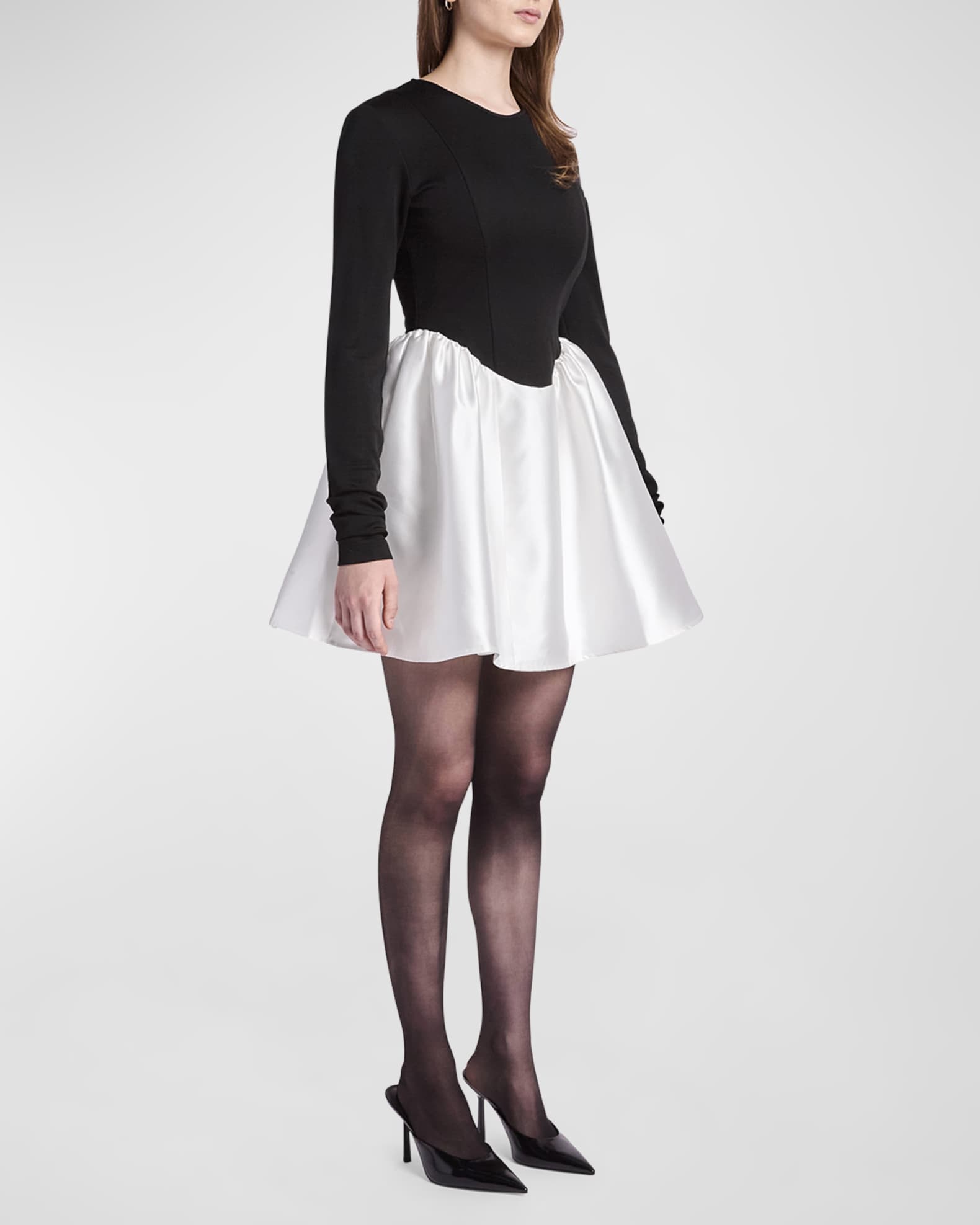 Kate Barton Clarissa Bicolor Fit-&-Flare Mini Dress | Neiman Marcus