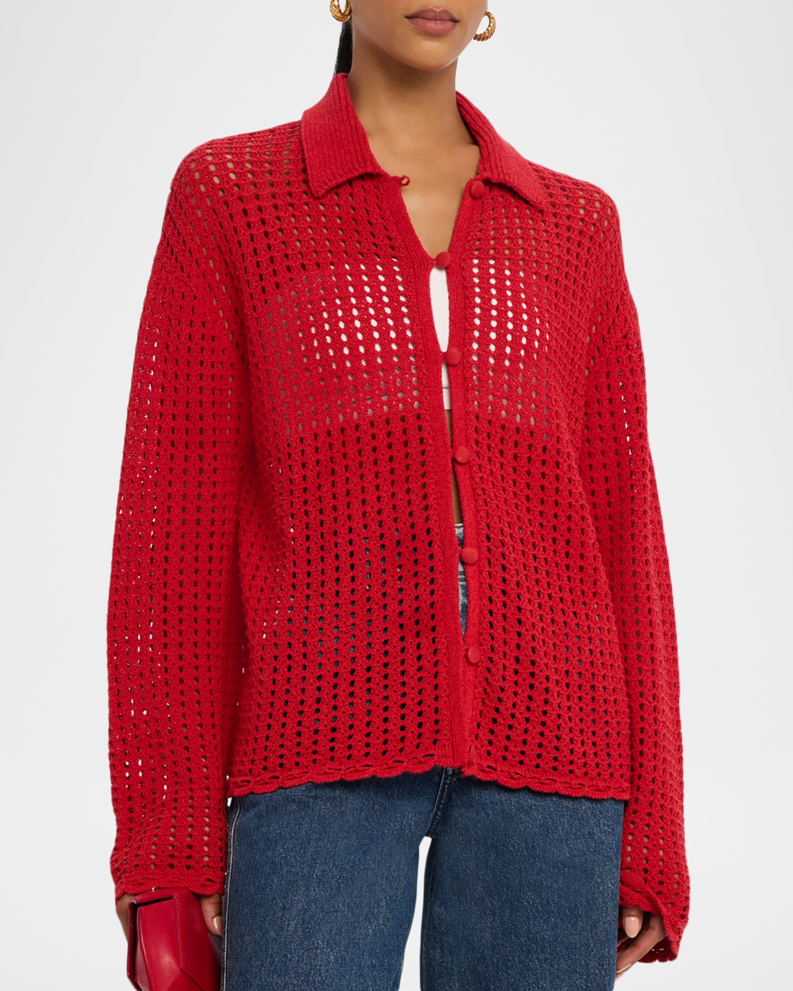 Rag & Bone Khloe Crochet Cardigan | Neiman Marcus