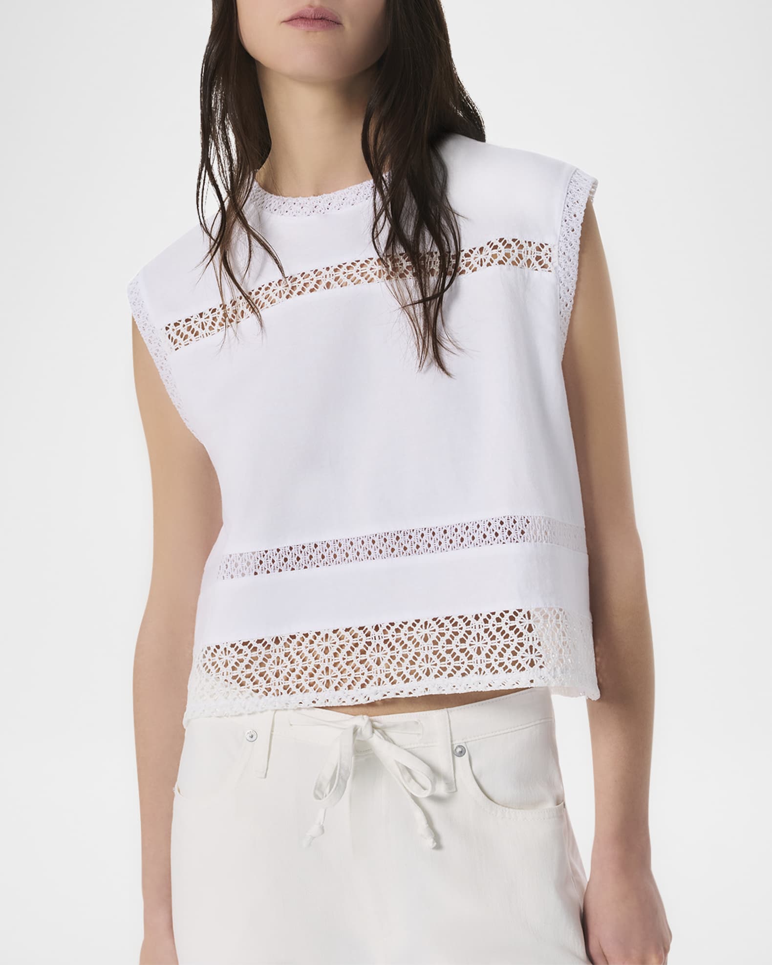 Rag & Bone Rosie Embroidered Muscle Tank Top | Neiman Marcus