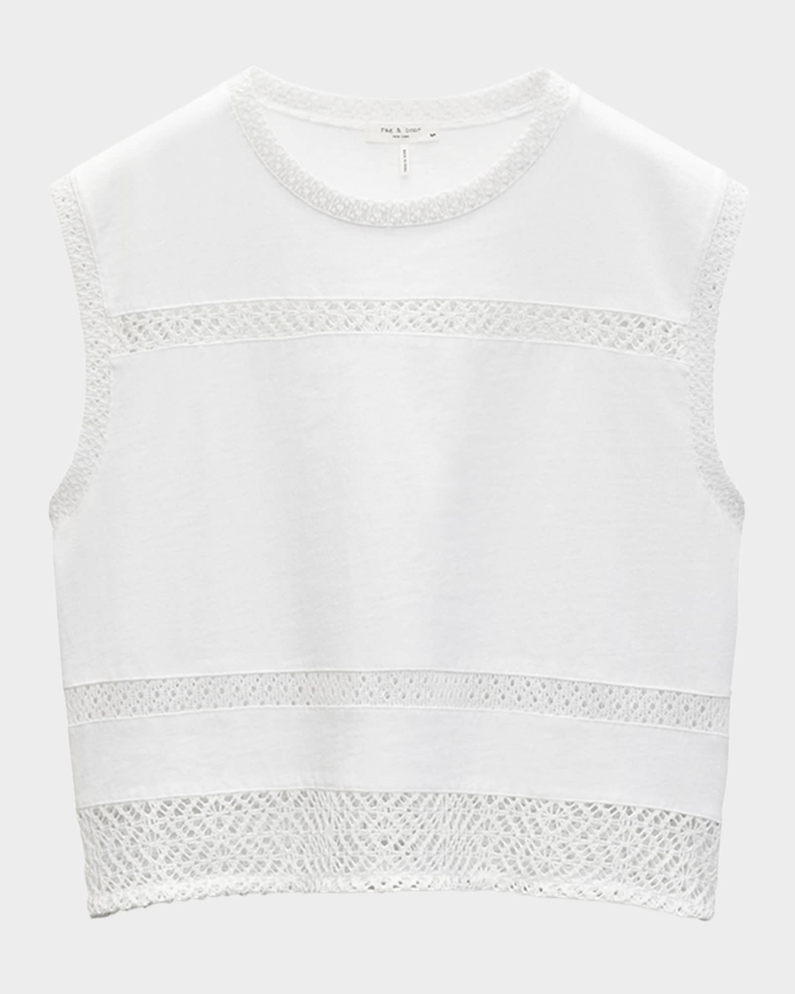 Rag & Bone Rosie Embroidered Muscle Tank Top | Neiman Marcus