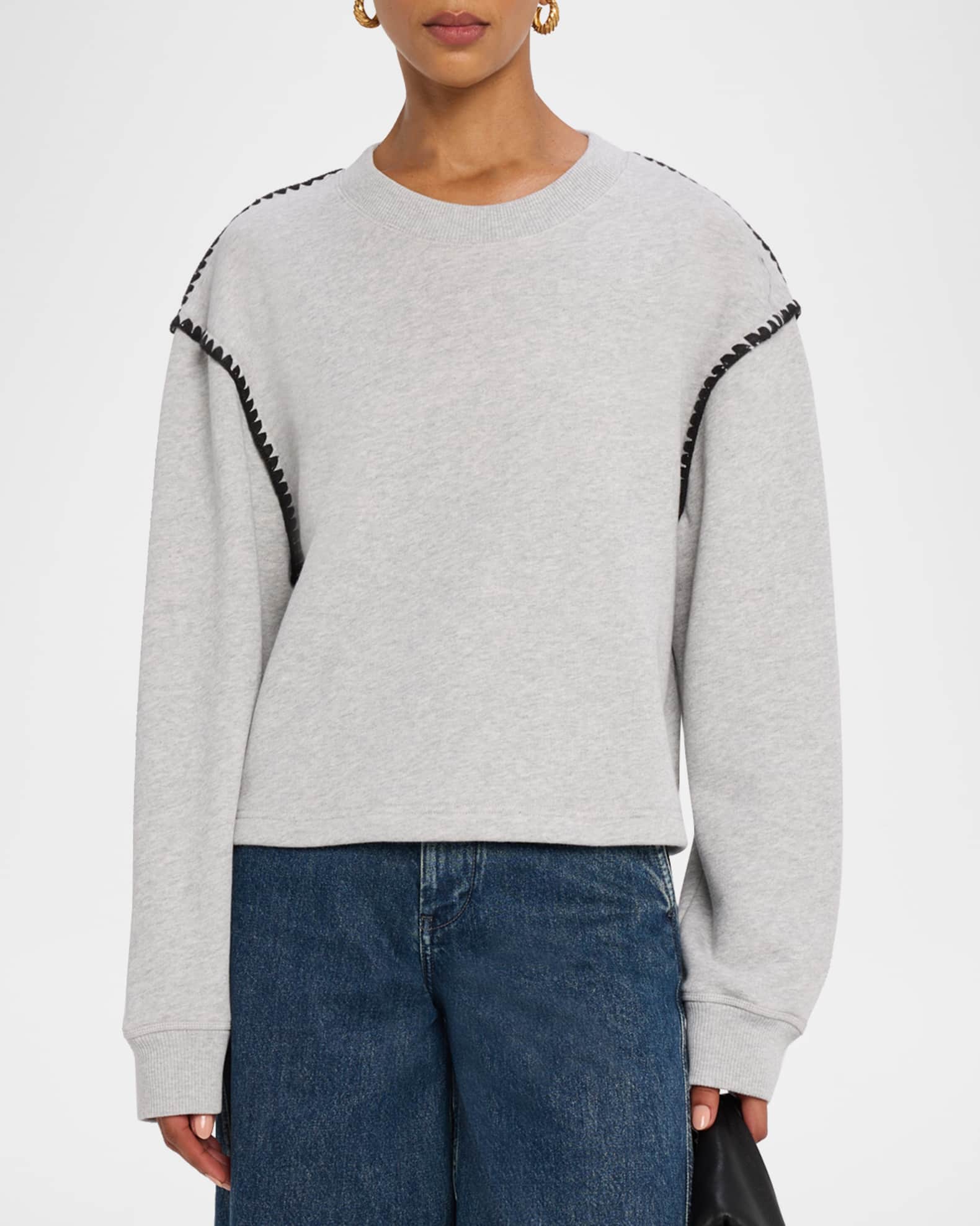 Rag & Bone Vintage Terry Blanket-Stitch Pullover | Neiman Marcus