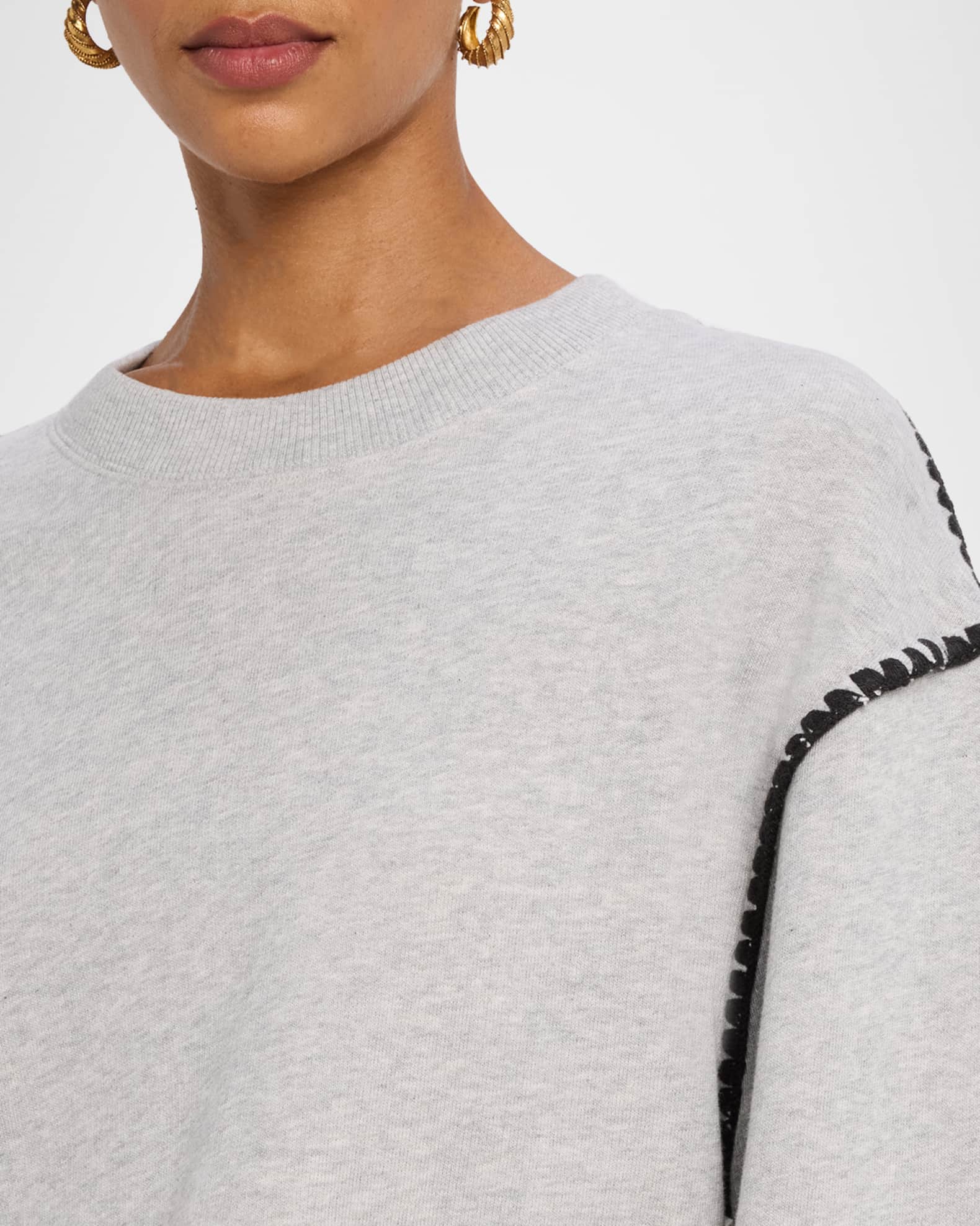 Rag & Bone Vintage Terry Blanket-Stitch Pullover | Neiman Marcus