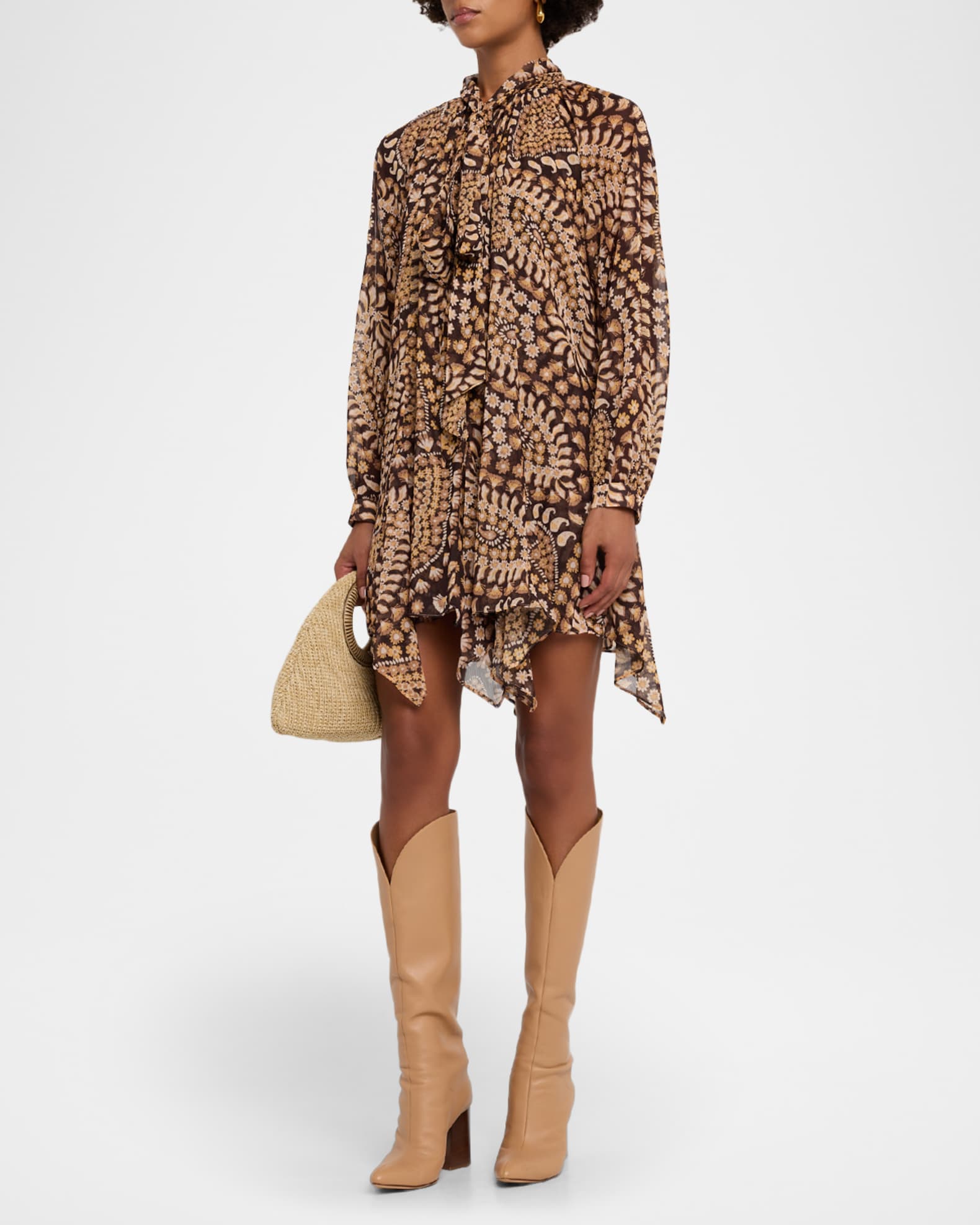 MISA Los Angeles Daisy Paisley Cindy Handkerchief Mini Dress | Neiman ...