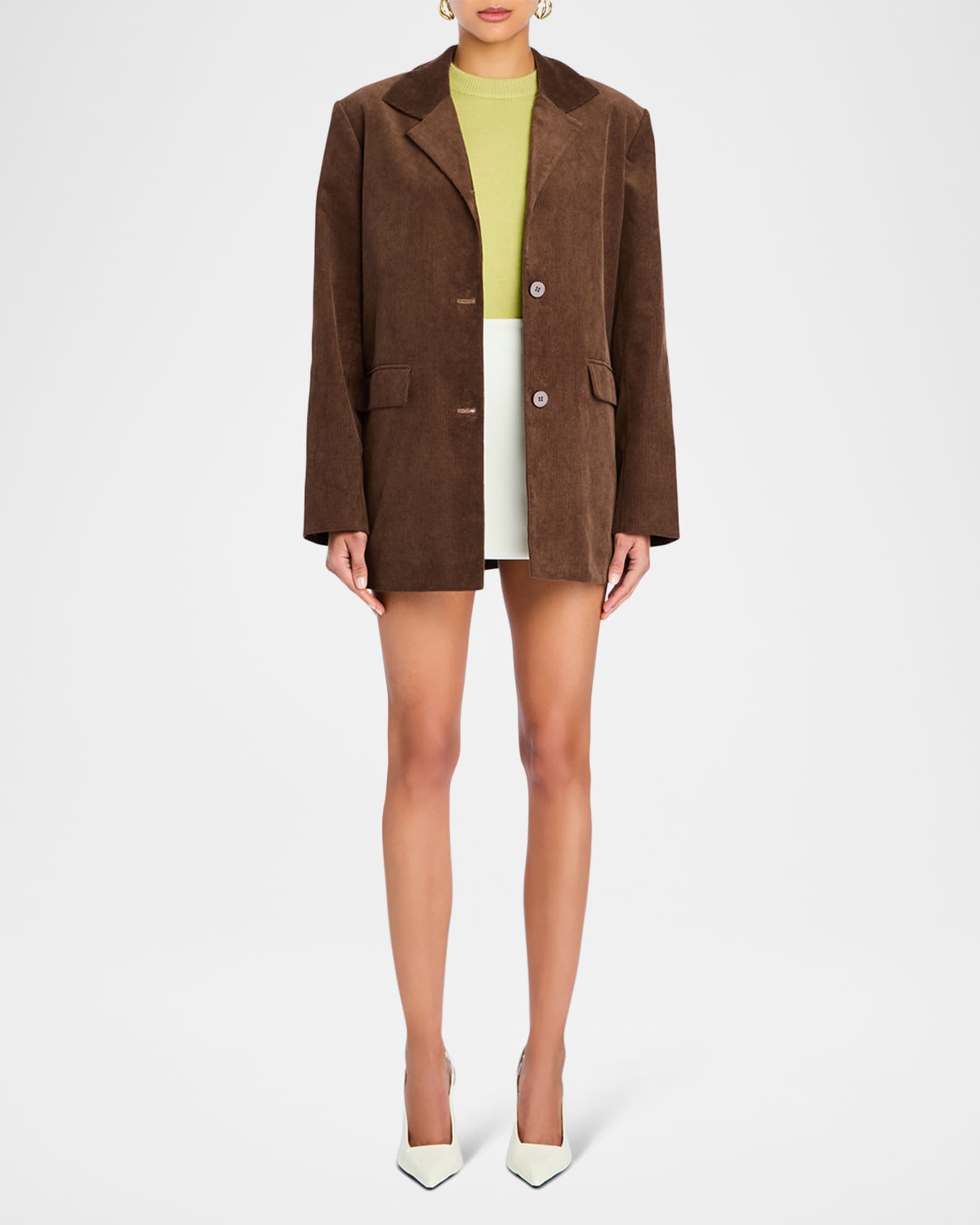 SEROYA Hera Corduroy Single-Breasted Blazer | Neiman Marcus