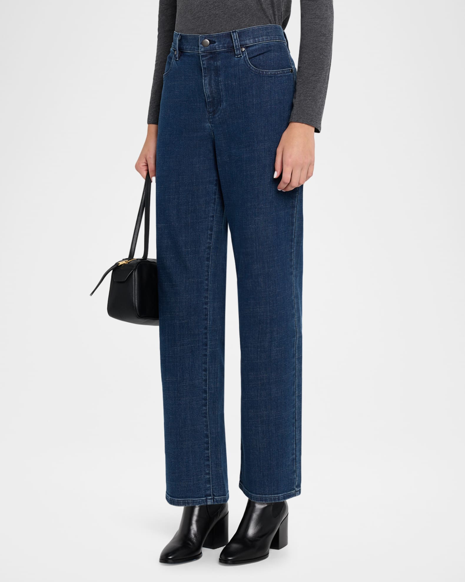 Eileen Fisher Straight-Leg Stretch Cotton Denim Jeans | Neiman Marcus