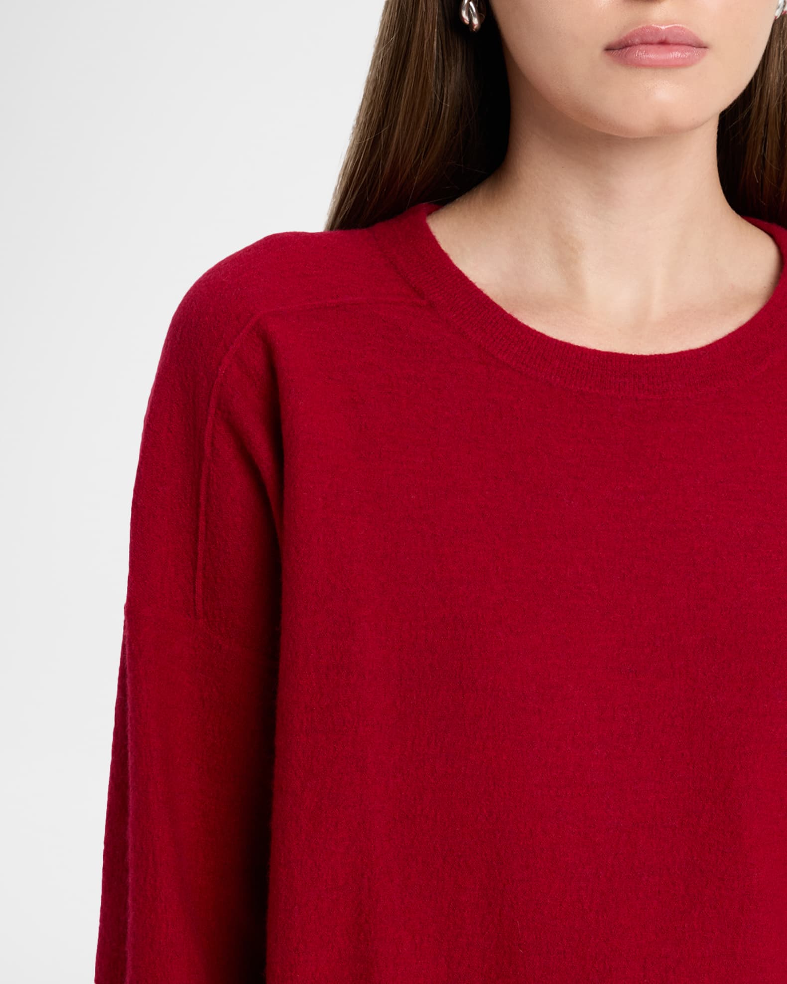 Eileen Fisher Crewneck Felted Wool Sweater | Neiman Marcus