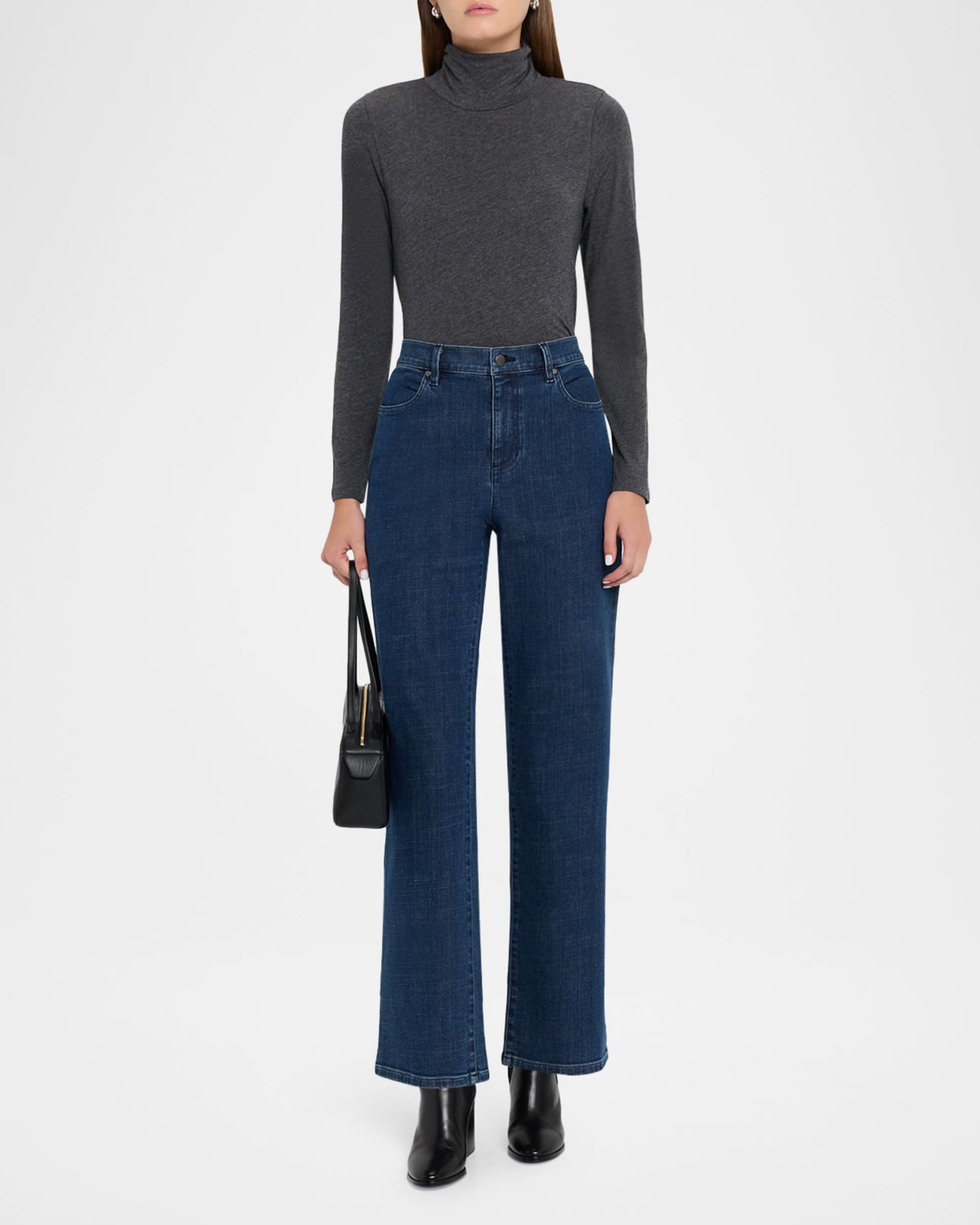 Eileen Fisher Melange Sheer Knit Turtleneck Sweater | Neiman Marcus