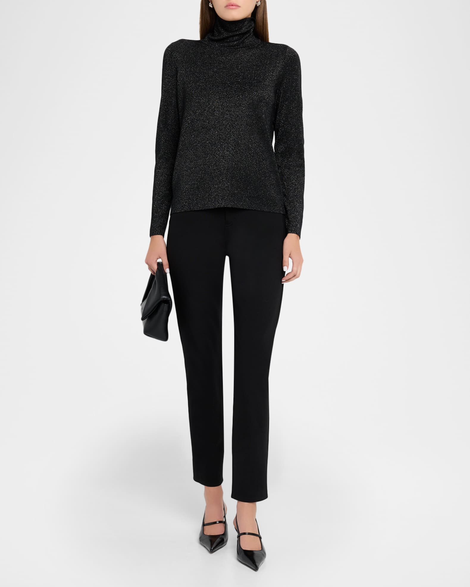 Eileen Fisher Shimmer Wool-Blend Turtleneck Sweater | Neiman Marcus