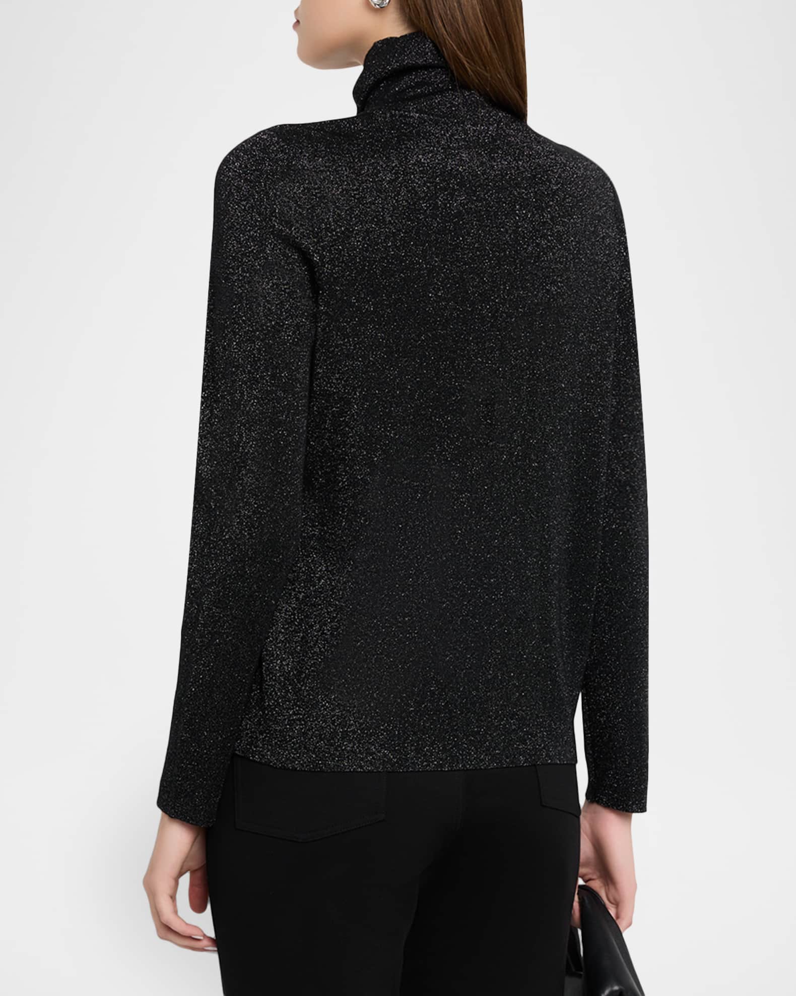 Eileen Fisher Shimmer Wool-Blend Turtleneck Sweater | Neiman Marcus