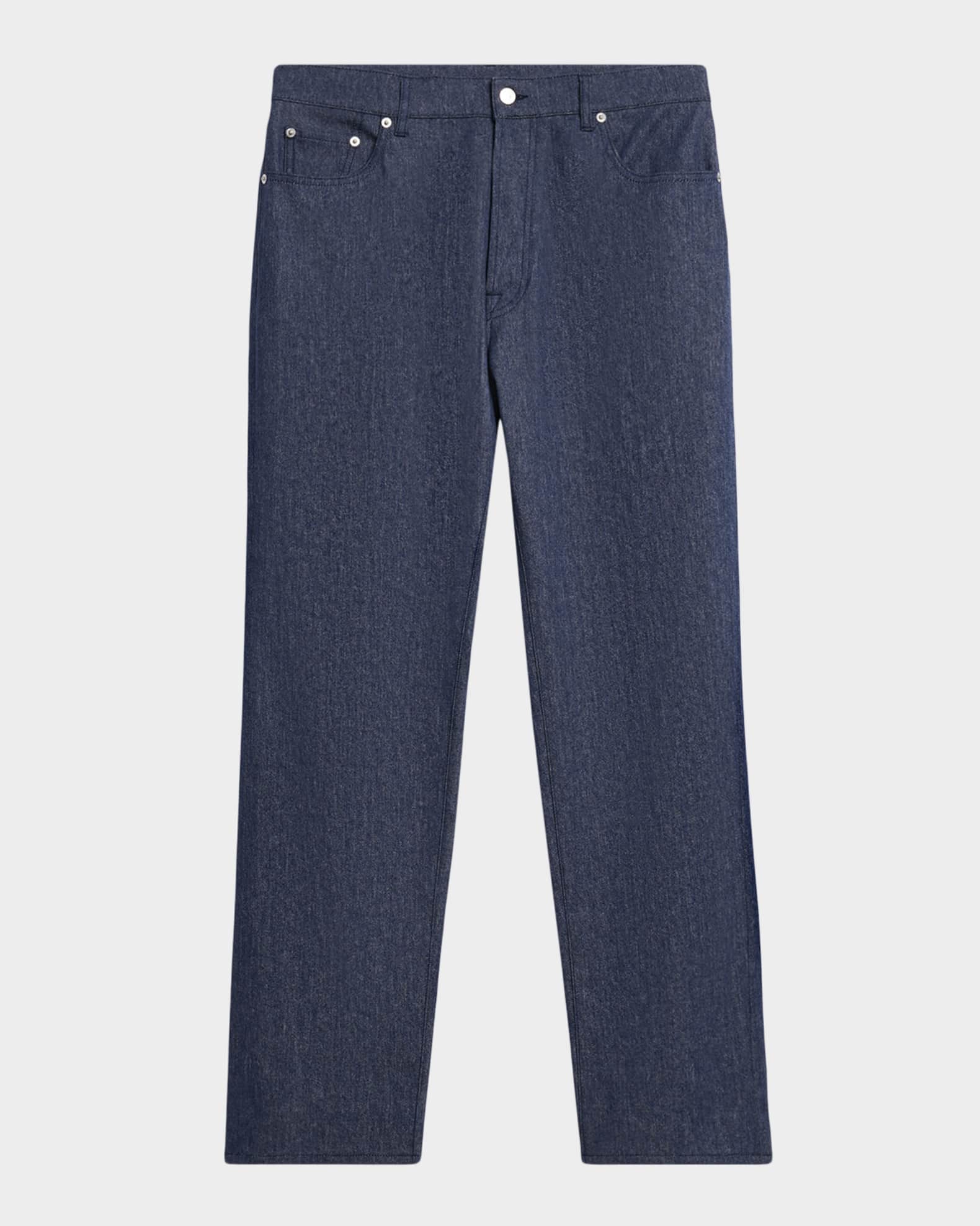 dunhill Men's Straight Cotton-Wool Denim Pants | Neiman Marcus