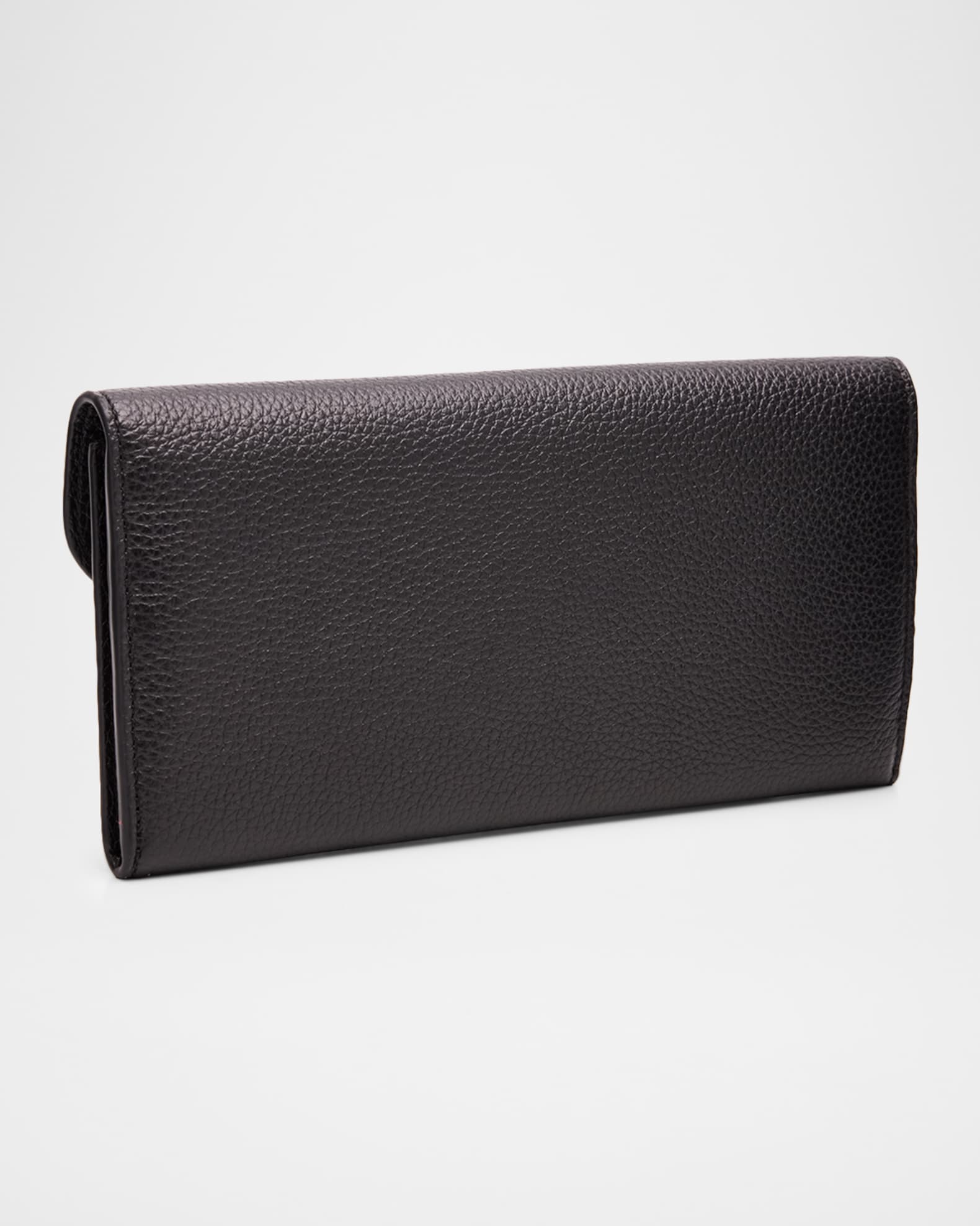 Toteme T-Lock Grain Leather Continental Wallet | Neiman Marcus