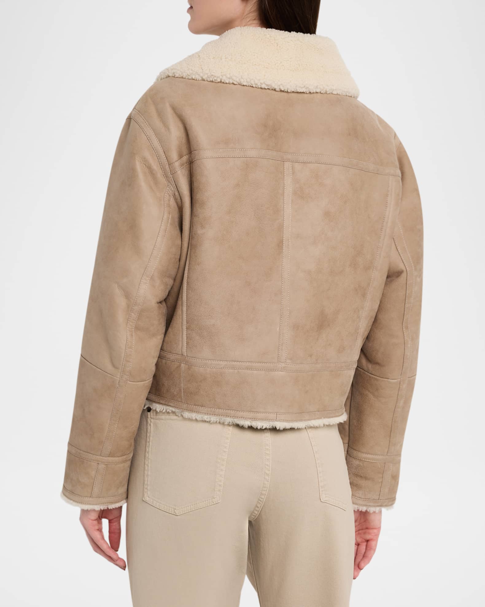 Brunello Cucinelli Vintage Shearling and Suede Jacket | Neiman Marcus