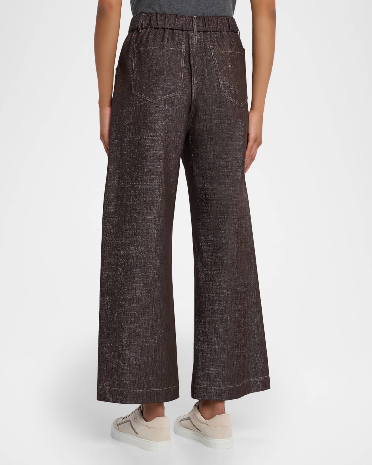 Brunello Cucinelli Sparkling Denim Straight-Leg Pants | Neiman Marcus