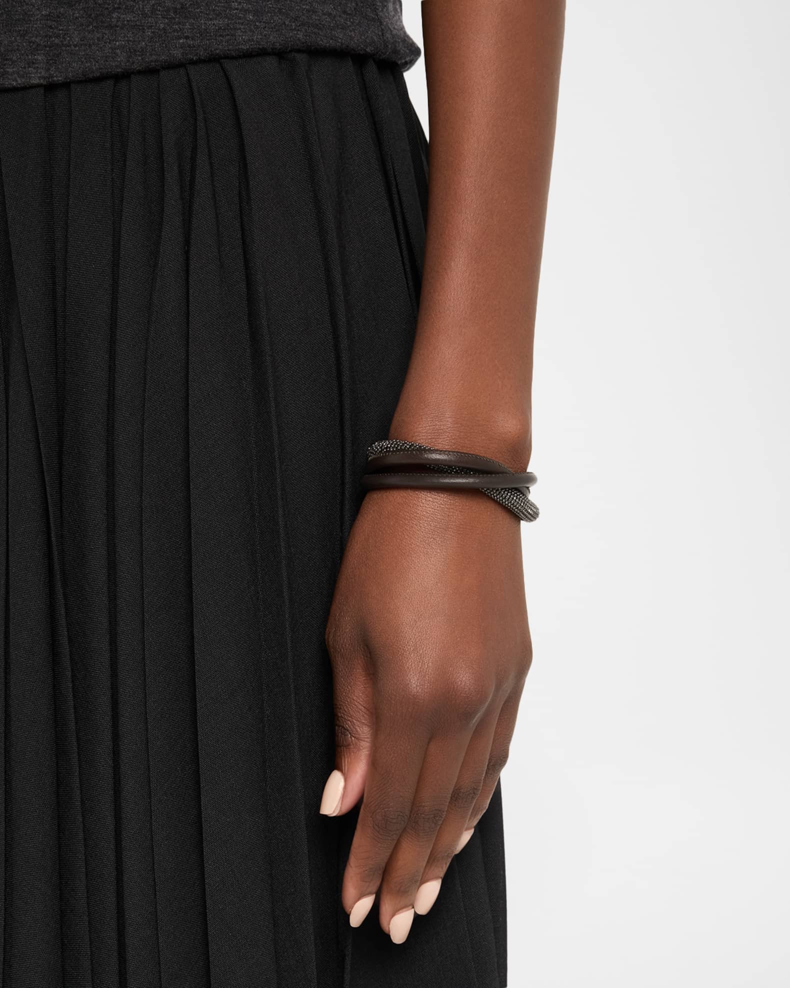 Brunello Cucinelli Monili Leather Twisted Coil Bracelet | Neiman Marcus