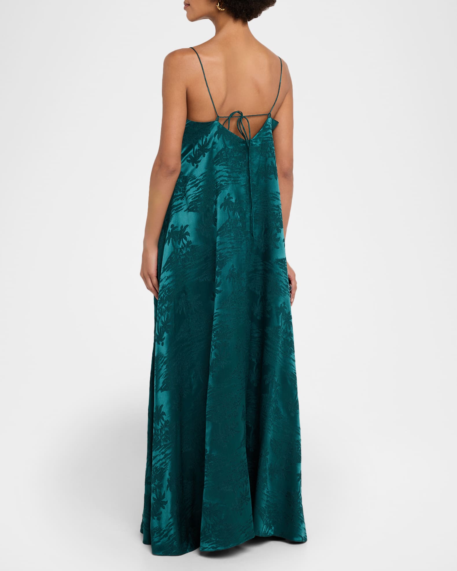 Marie Oliver Levine Sleeveless Jacquard Satin Maxi Dress | Neiman Marcus
