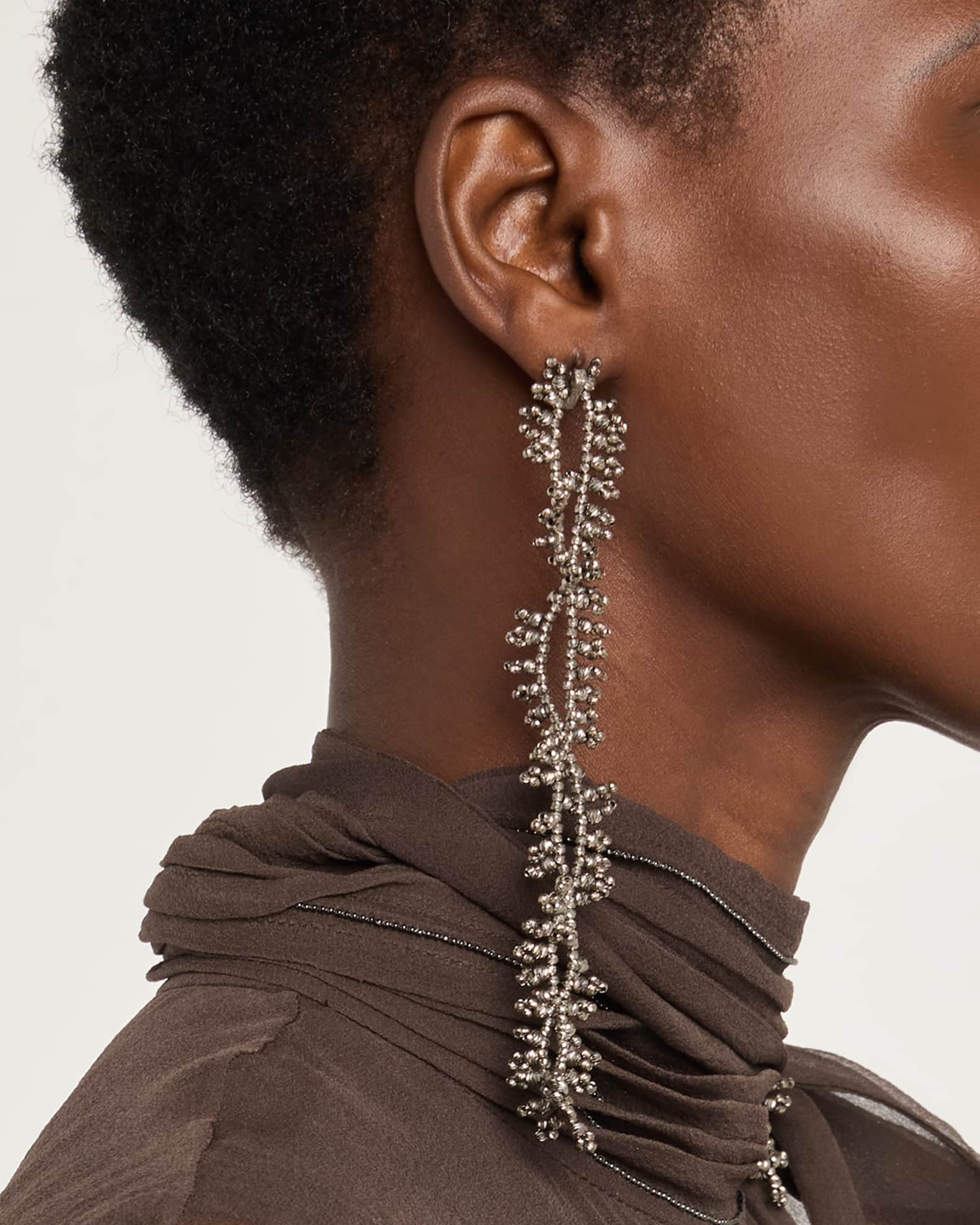 Brunello Cucinelli Twisted Loop Drop Earrings | Neiman Marcus