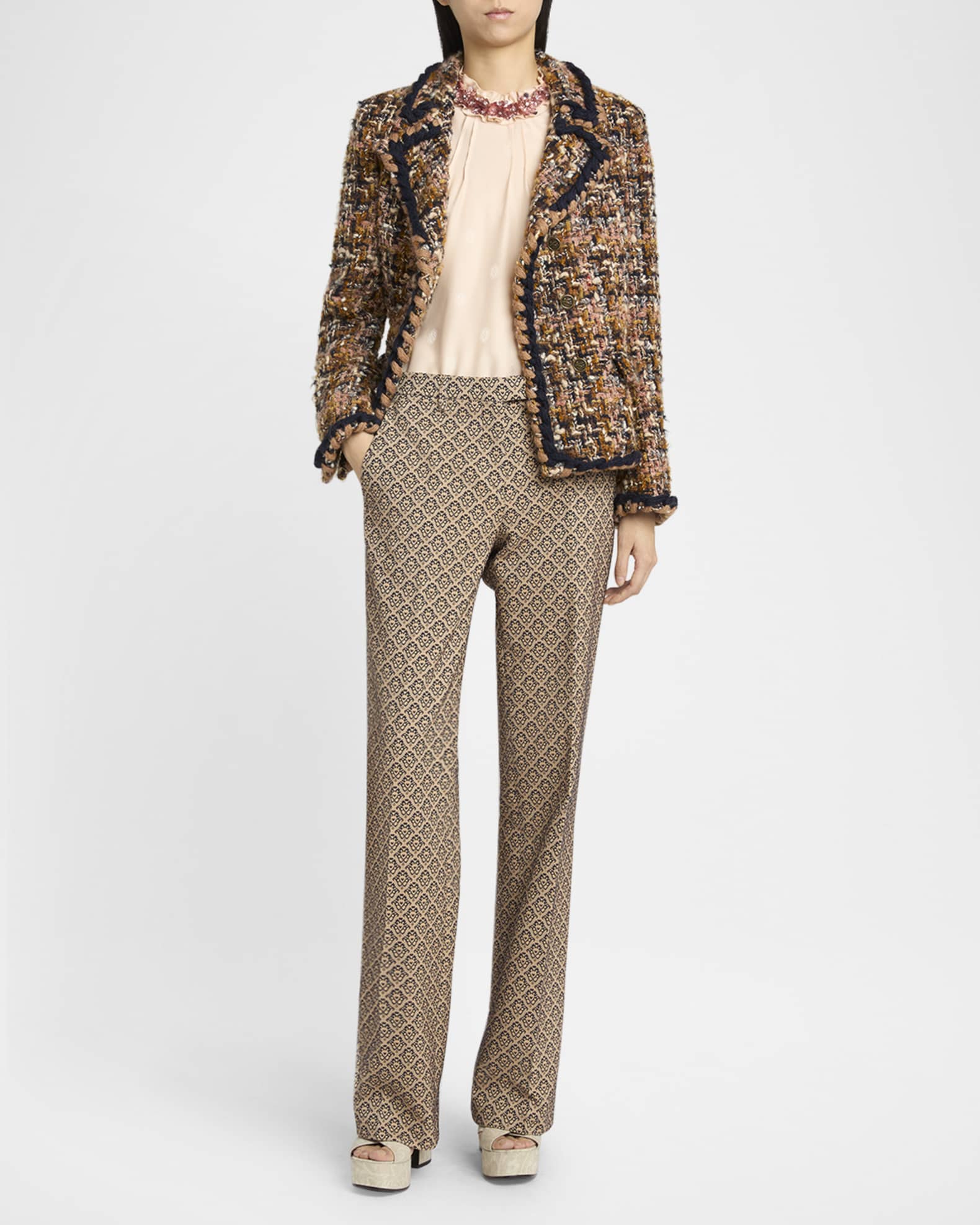 Etro Metallic Tweed Double-Breasted Jacket | Neiman Marcus