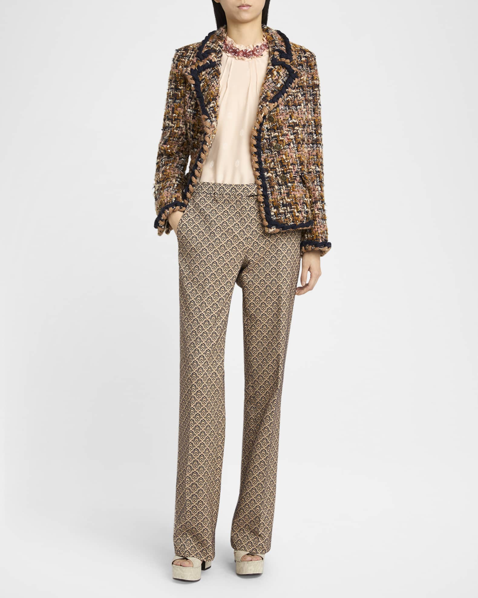 Etro Sleeveless Embellished-Neck Blouse | Neiman Marcus