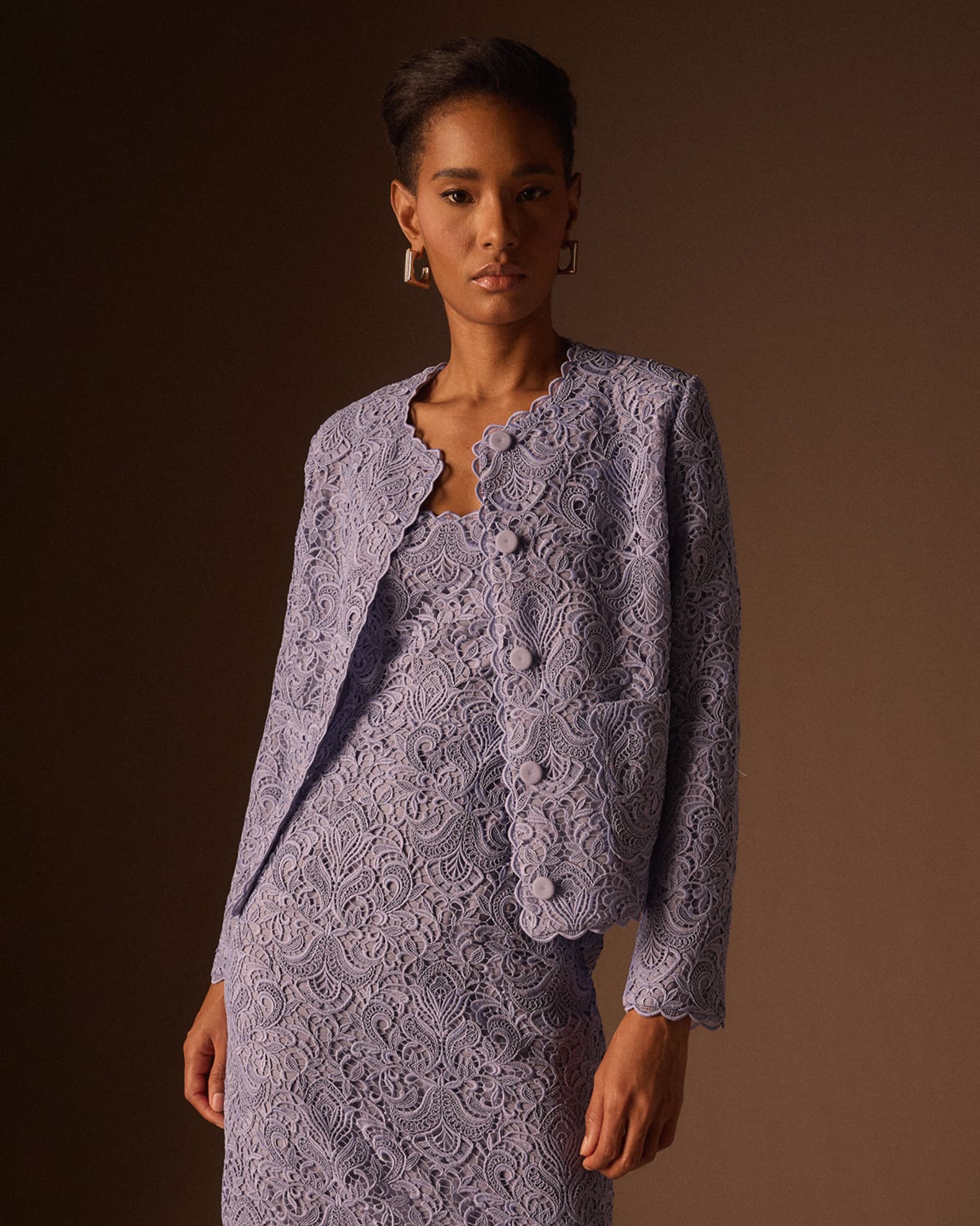 Etro Lace Single-Breasted Crop Jacket | Neiman Marcus