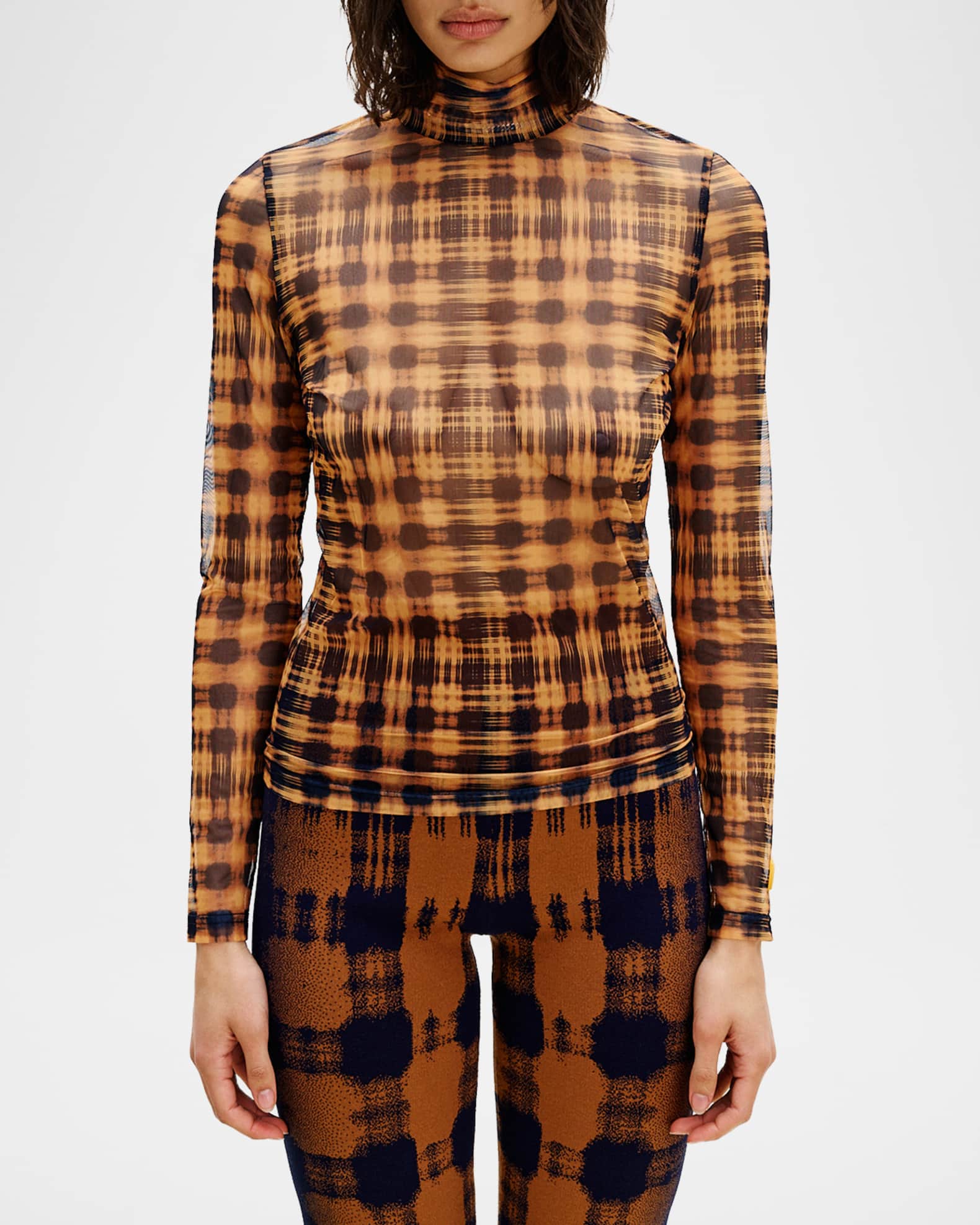 PH5 Sulley Plaid Turtleneck Top | Neiman Marcus