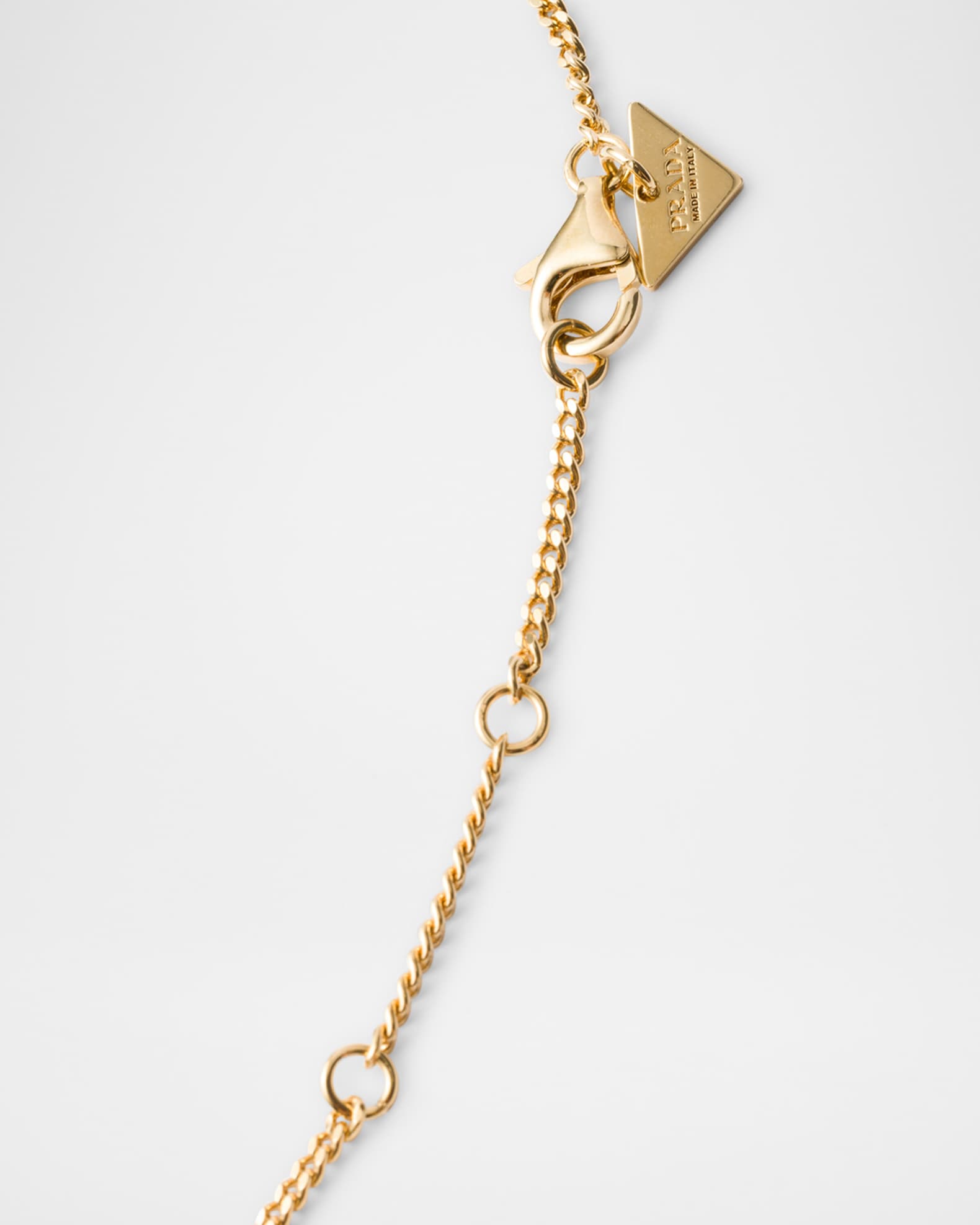 Prada Triangle Brass Station Necklace | Neiman Marcus