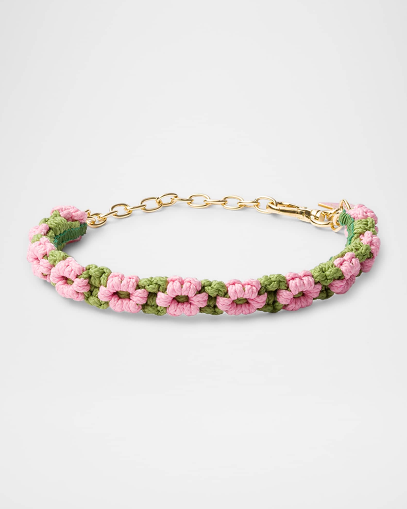 Prada Flower Braided Cord Choker Necklace | Neiman Marcus